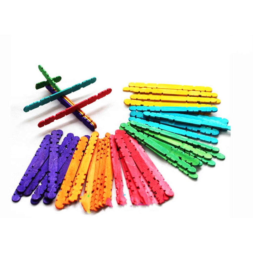 HORIALENCE Colorful Wooden Craft Sticks for Kids Playing Made from ...