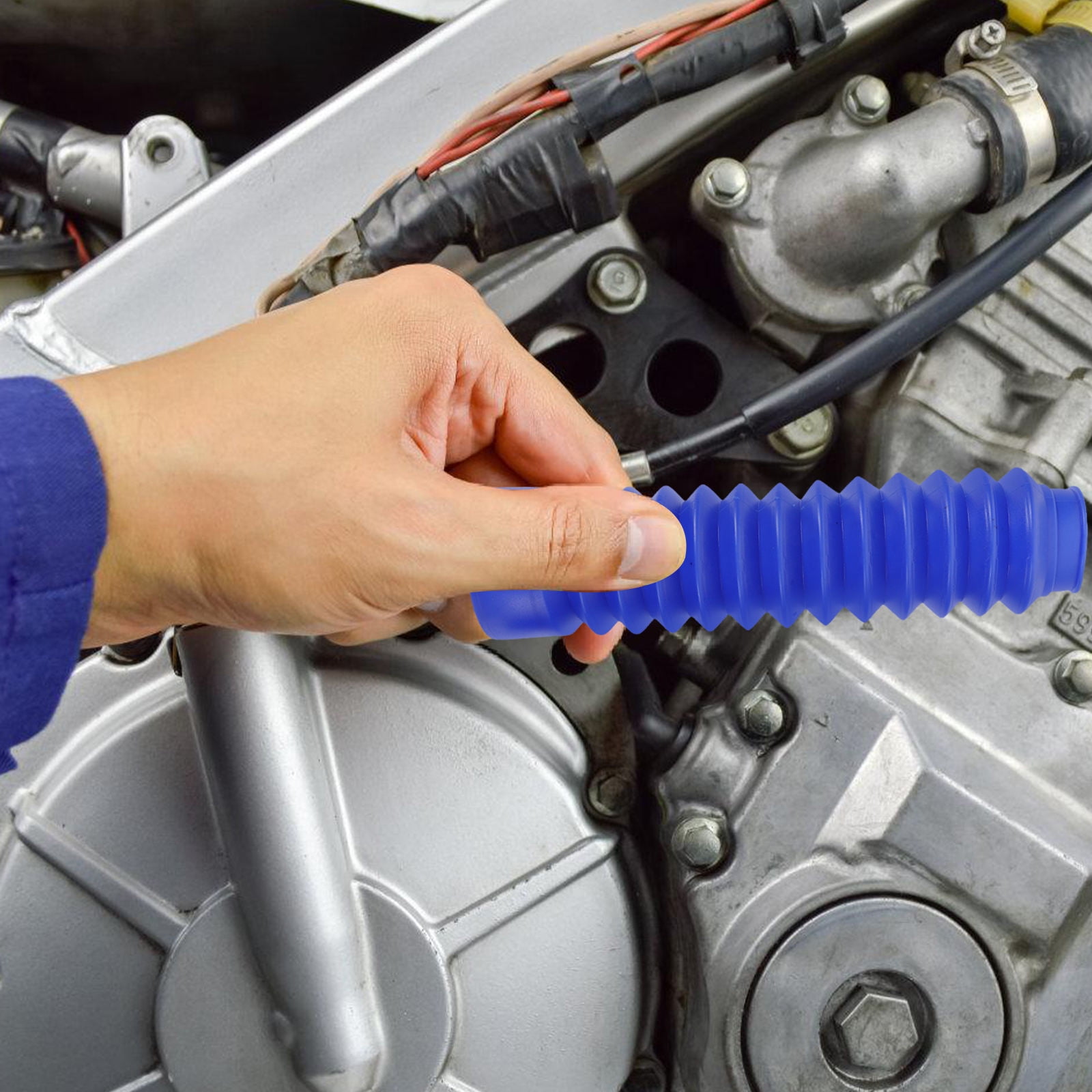 HORIALENCE Dirt Bike Fork Covers 1 Pair Blue Rubber for Dust Protection ...