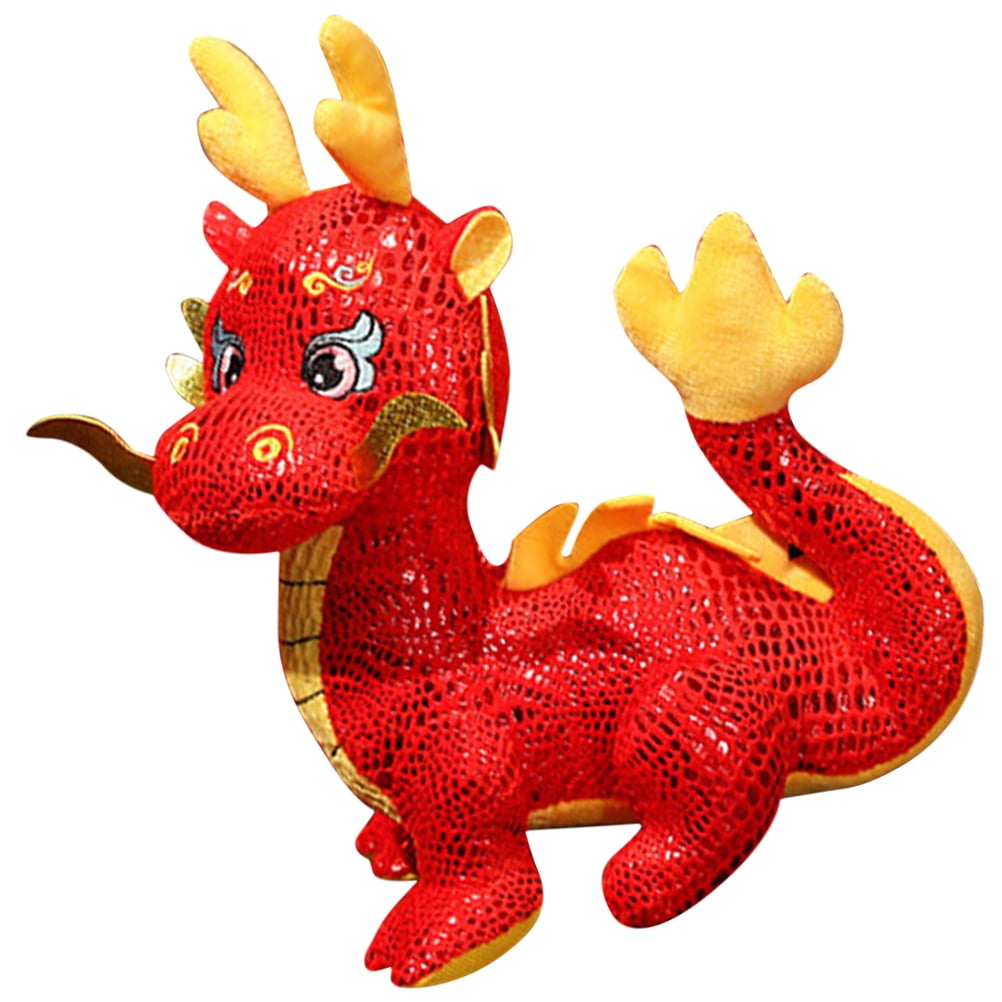 HORIALENCE Red Dragon Shaped Stuffed Animal Zodiac Design Lovely Dragon ...