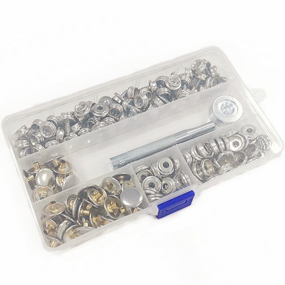 HORIALENCE Snap Button Kit 50 Pairs Round Metal Fasteners for Sewing ...