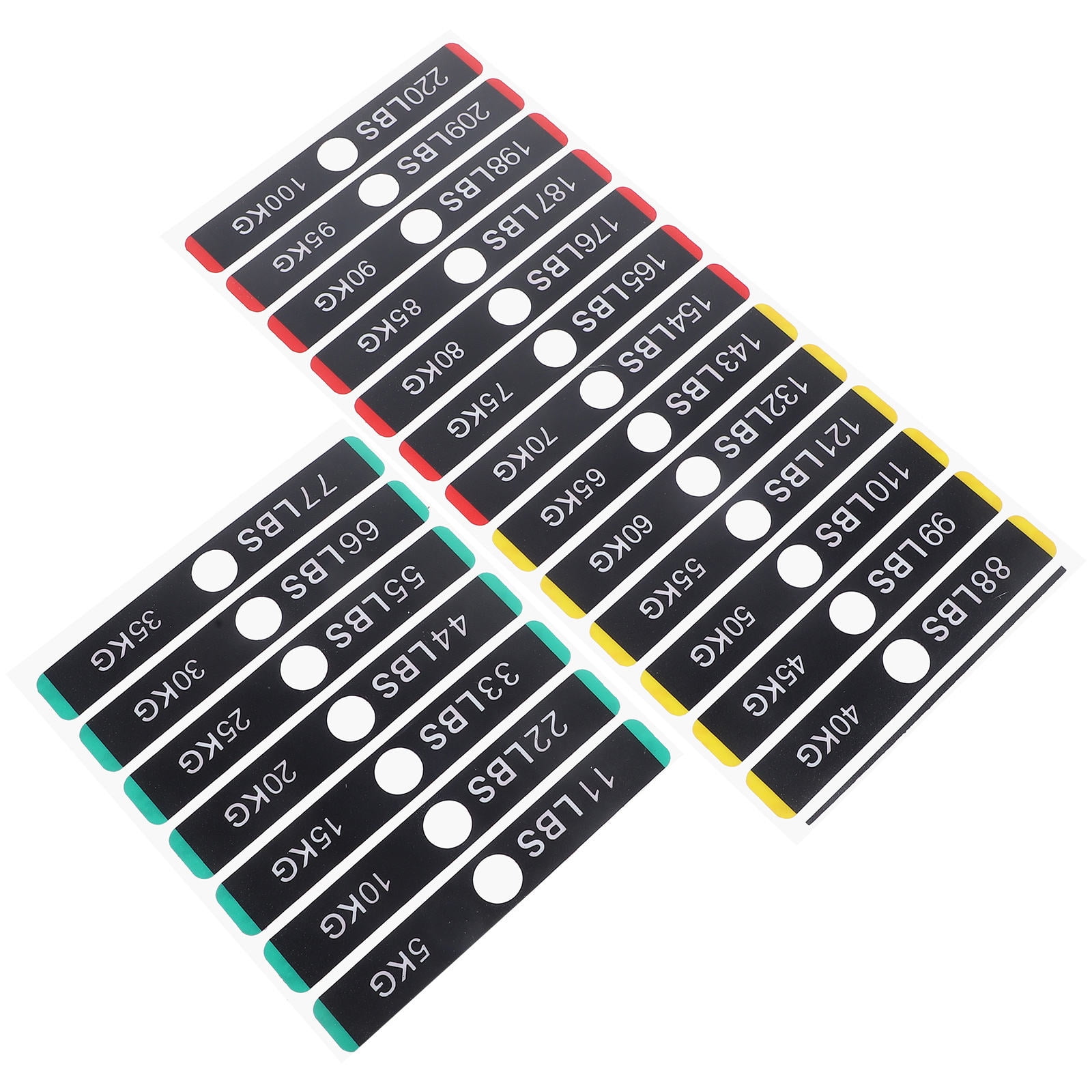 HORIALENCE Weight Plate Sticker 1 Sheet Assorted Color Waterproof Label ...