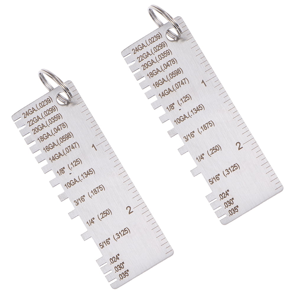 HORIALENCE Welding Inspection Ruler 2pcs Steel Thickness Measuring Tool ...