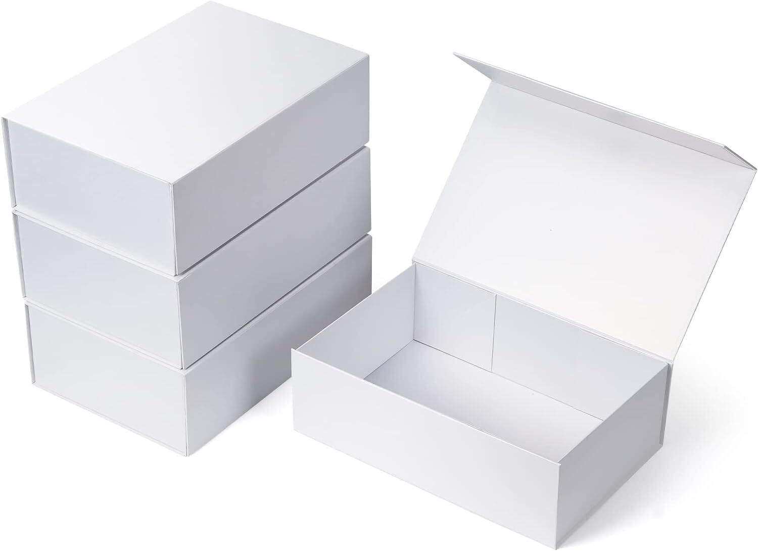 10 Pack Black Gift Boxes with Lids, Ribbon and Blank White Greeting ...