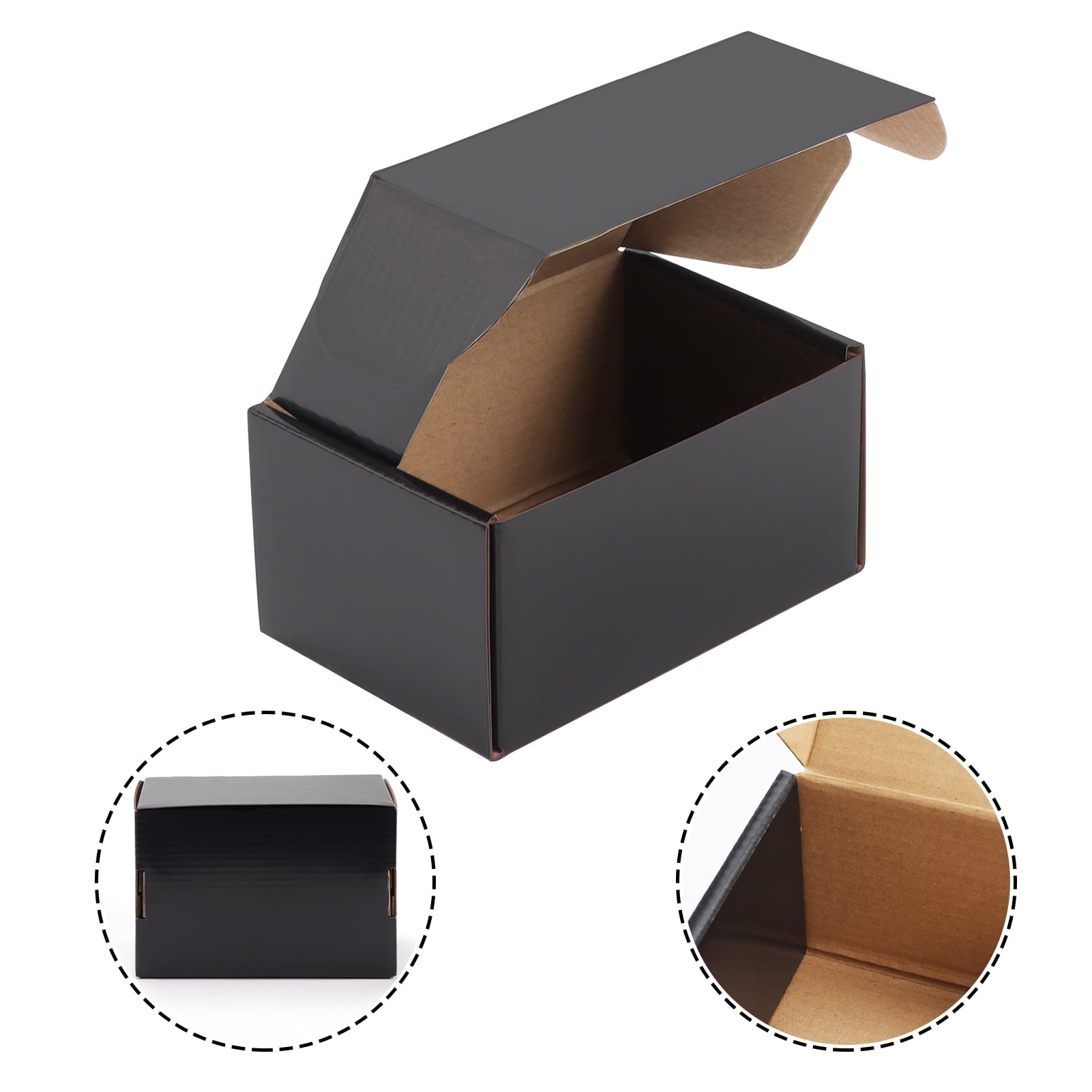 Horlimer 6x4x3 Black Corrugated Mailing Boxes 25 Pack For Small