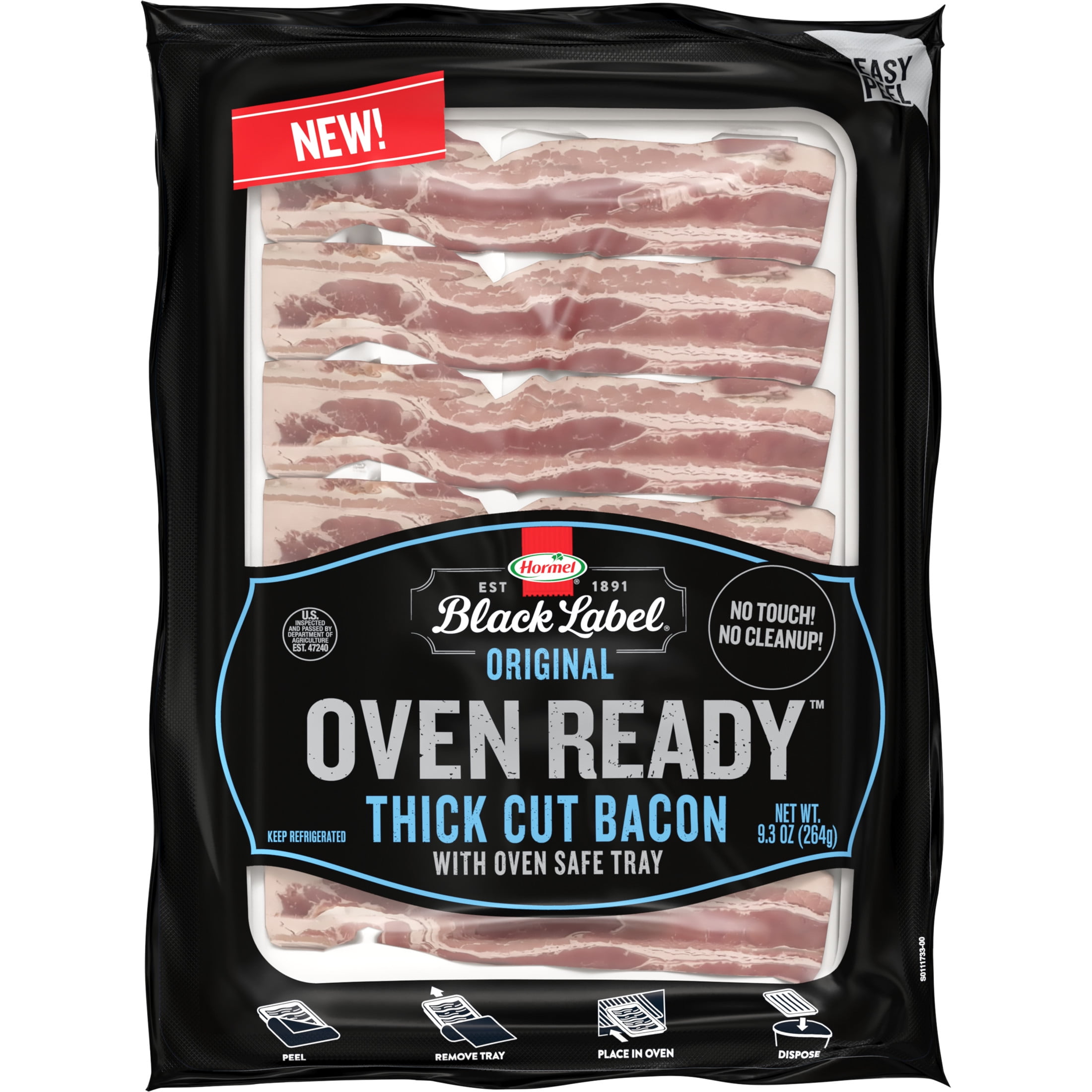 HORMEL BLACK LABEL OVEN READY Original Thick Cut Bacon, 9.3 oz Plastic ...