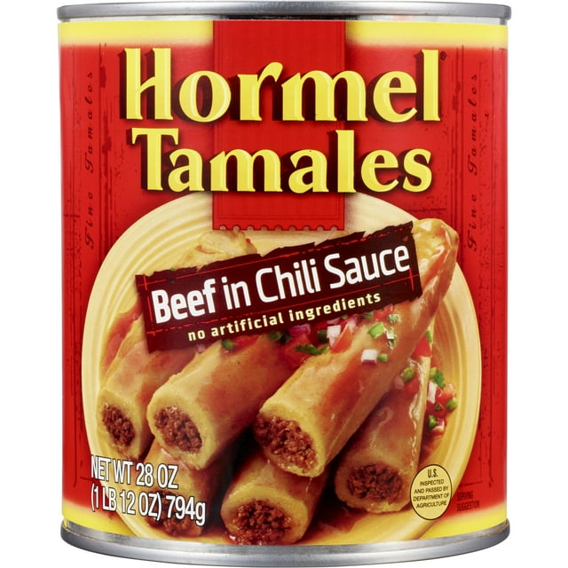 HORMEL Beef Tamales in Chili Sauce, Shelf Stable, 28 oz Steel Can ...