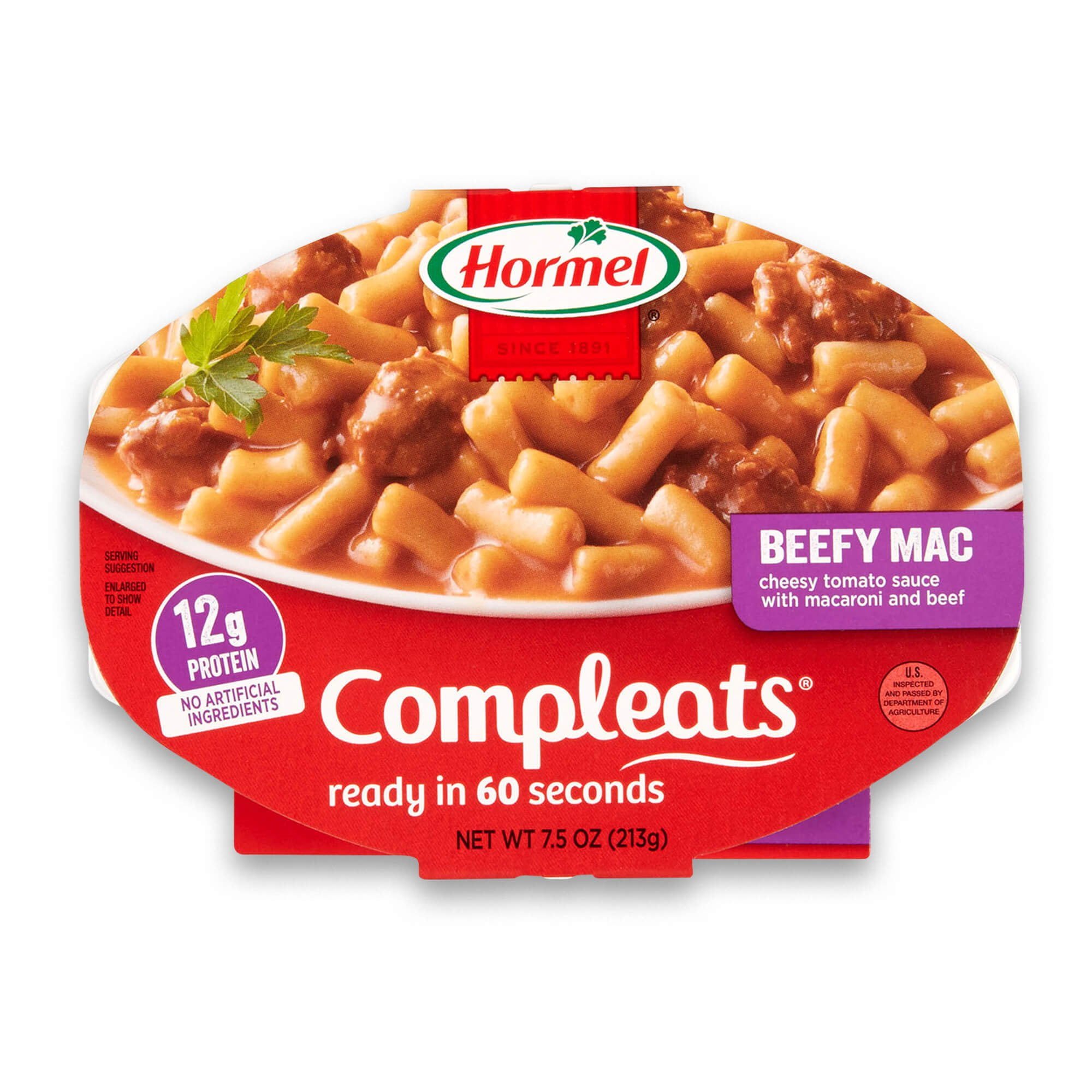 HORMEL COMPLEATS Beefy Mac HHA1 & Cheese Microwave Tray, 7.5 Ounce ...