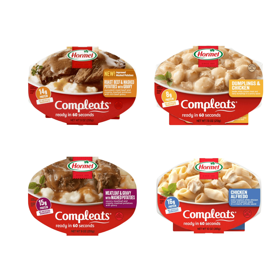 HORMEL COMPLEATS Instant Meal Variety Pack – 8 Homestyle Favorites ...