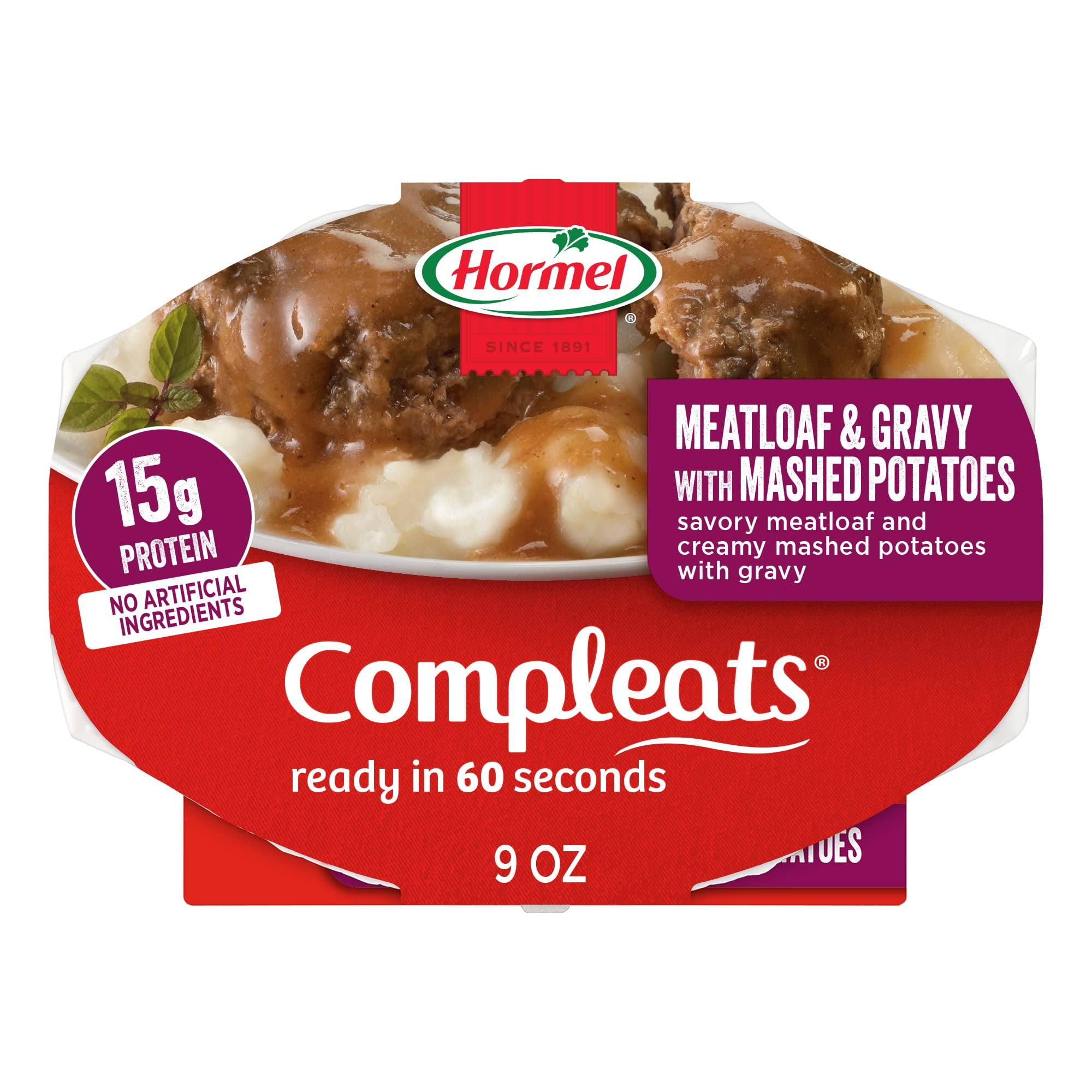 HORMEL COMPLEATS Meatloaf & STF9 Gravy With Mashed Potatoes Microwave ...