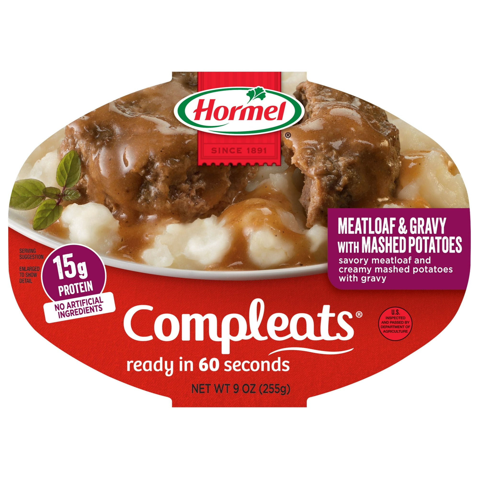 HORMEL COMPLEATS Meatloaf and Gravy with Mashed Potatoes, Shelf Stable ...