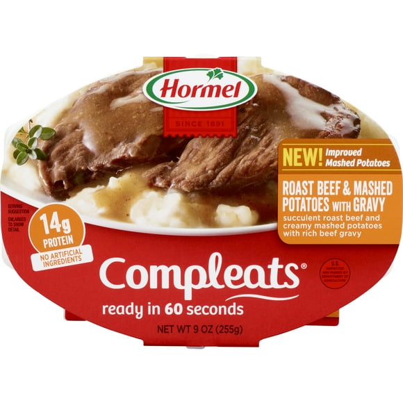 HORMEL COMPLEATS Roast Beef & Mashed Potatoes, Shelf-Stable, 14 grams ...