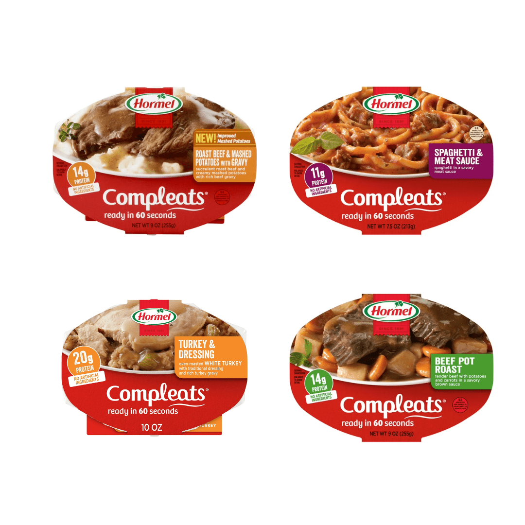 HORMEL COMPLEATS Shelf-Stable Entree Variety Pack – 8 Microwave Meals ...