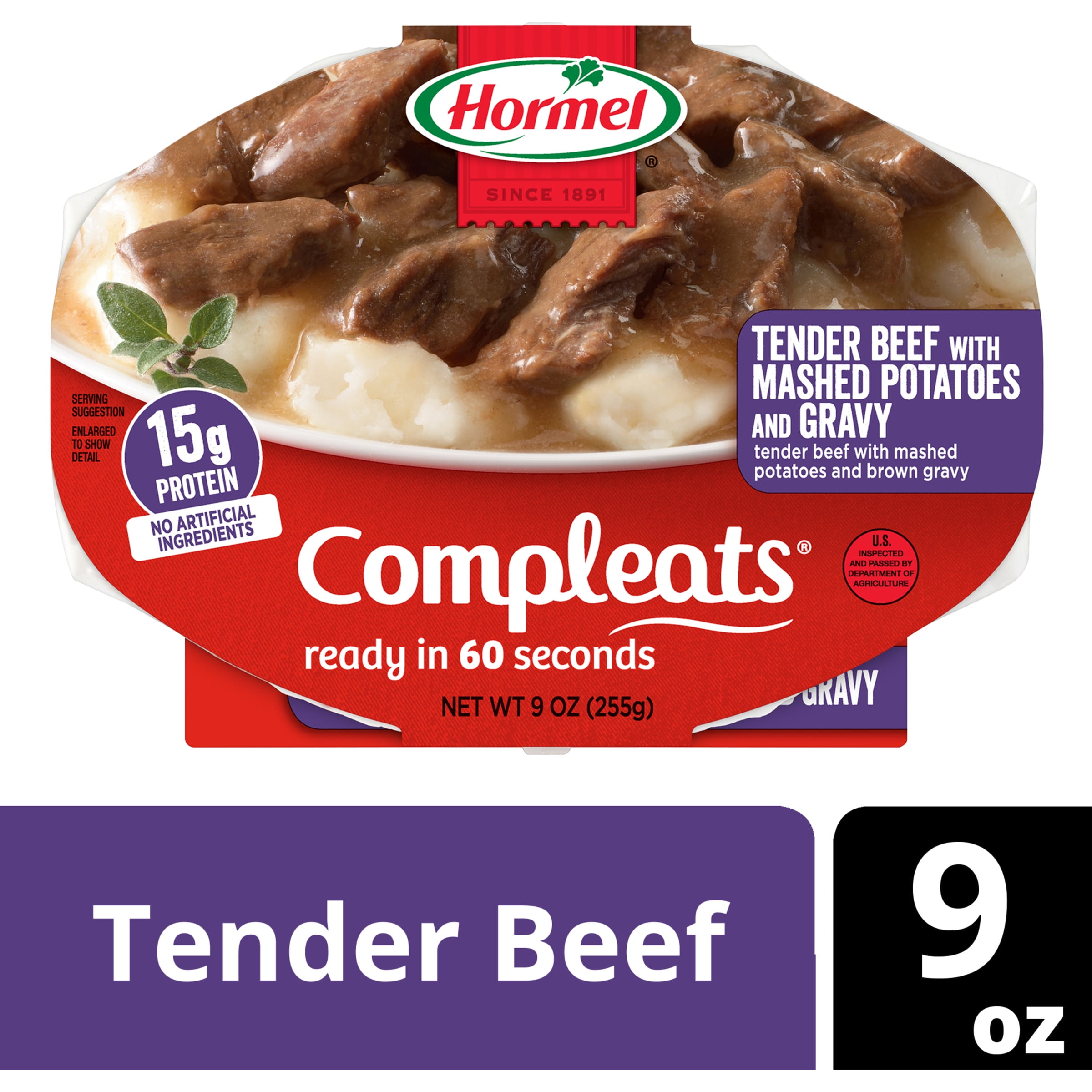 HORMEL COMPLEATS Tender Beef Tips with Mashed Potatoes & Gravy, Shelf ...