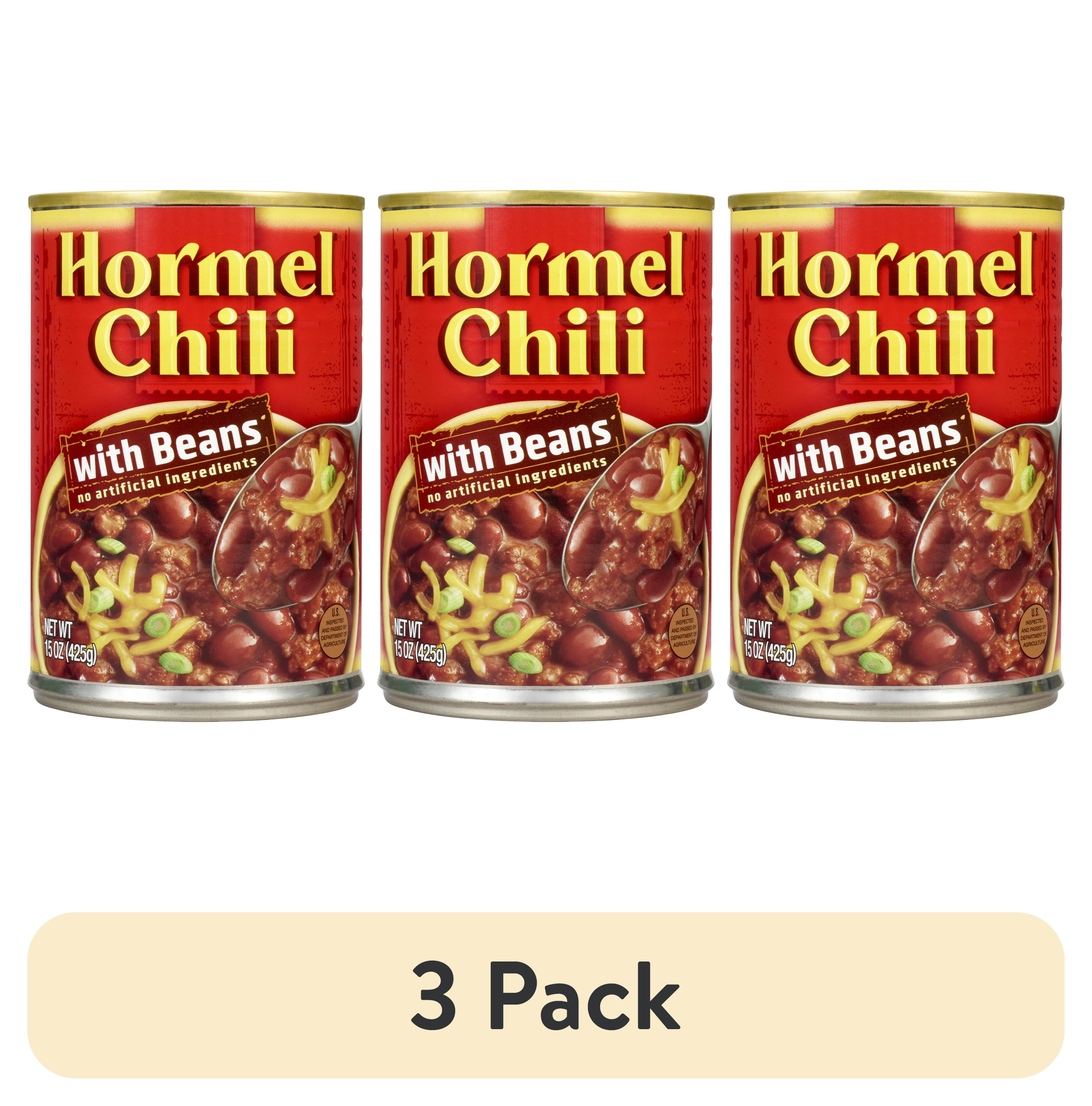 (3 pack) HORMEL Chili with Beans, No Artificial Ingredients, 15 Oz ...