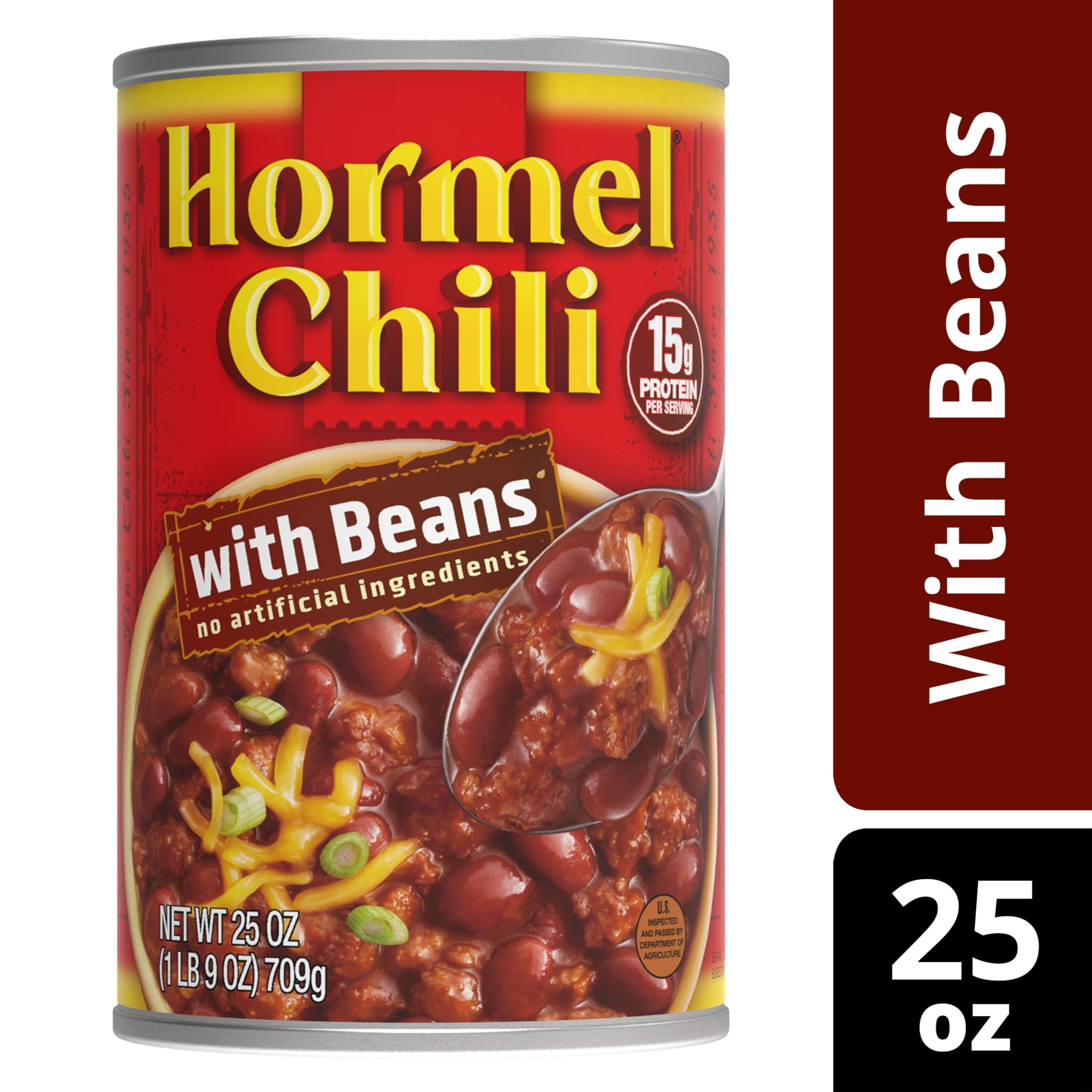 HORMEL Chili with Beans Canned Chili, No Artificial Ingredients, Shelf ...