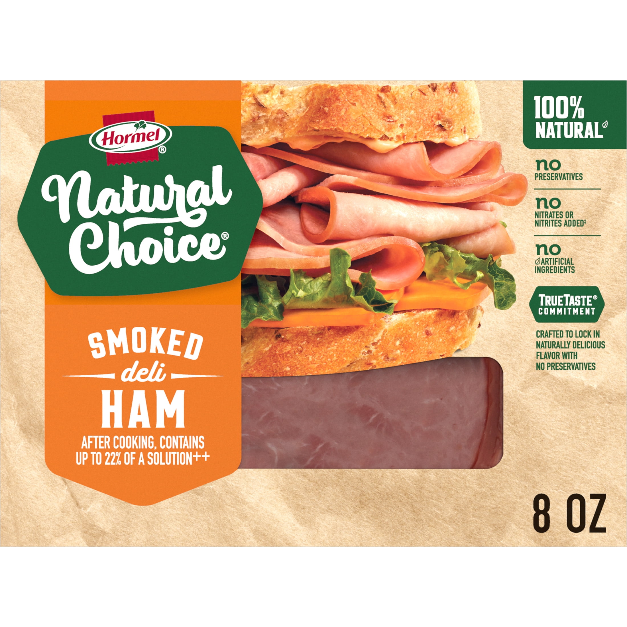 HORMEL NATURAL CHOICE Deli Meat, Smoked Deli Ham, Refrigerated, 8 oz ...