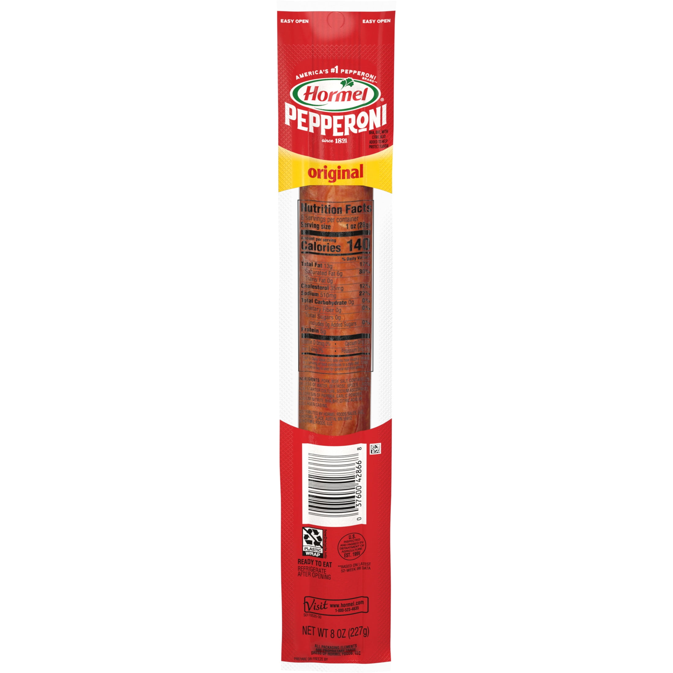 HORMEL, Pepperoni Stix, Gluten Free, Protein Snacks, Original, 8 oz ...
