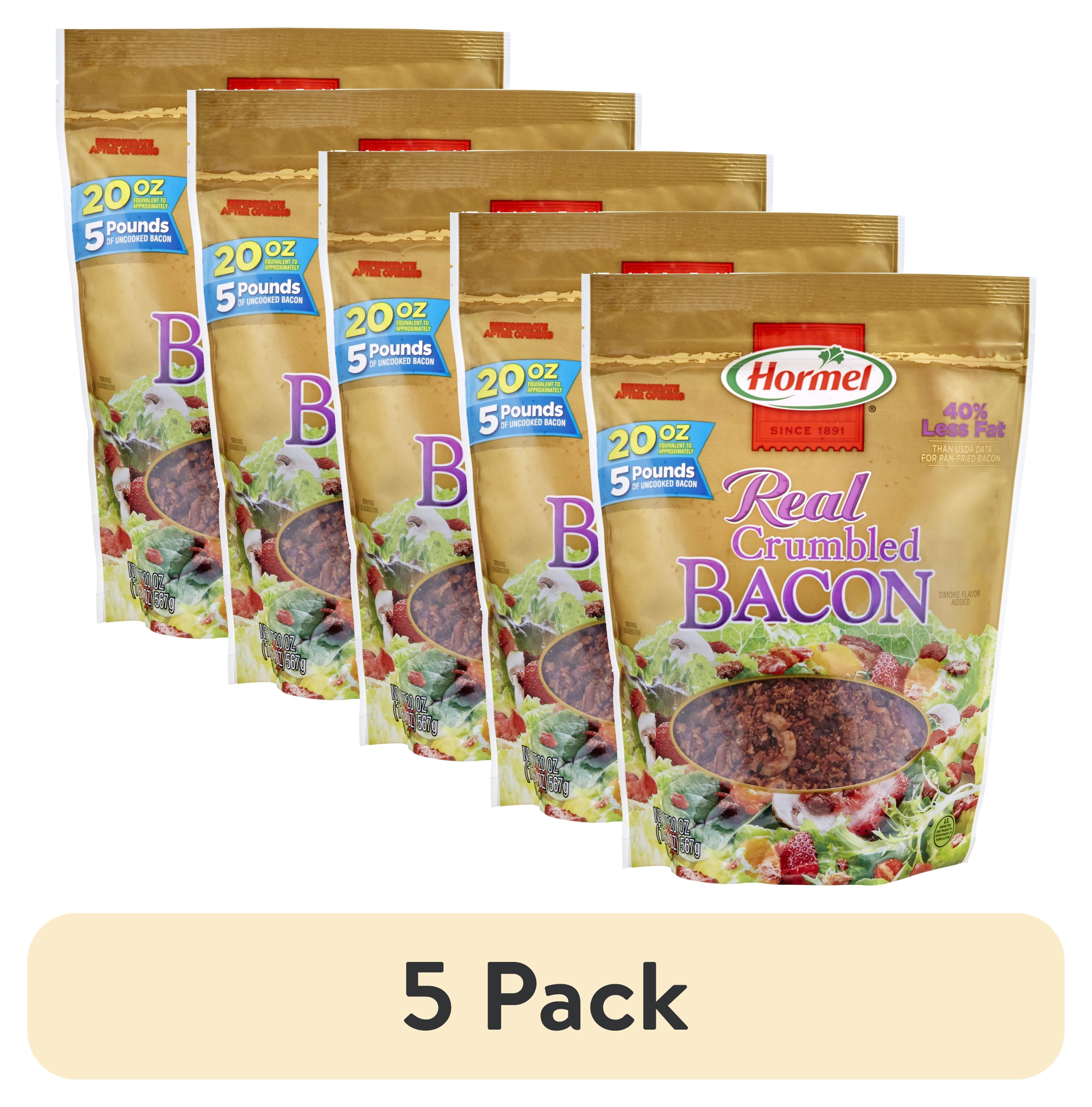 (5 pack) HORMEL Real Crumbled Bacon Topping, 20 oz Plastic Resealable ...