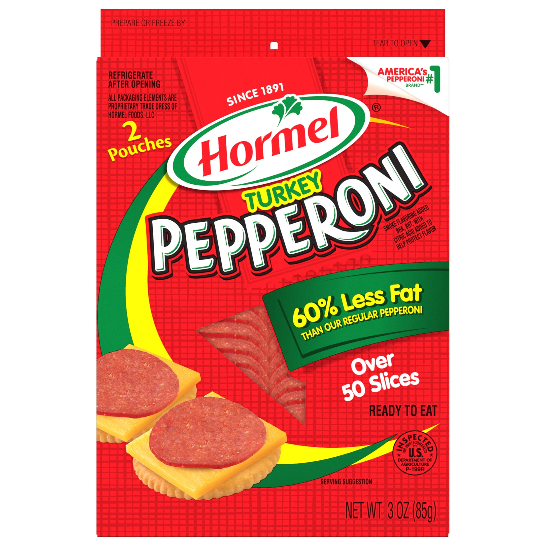 HORMEL Turkey Pepperoni, Pizza Topping, Gluten Free, Refrigerated, 3oz ...