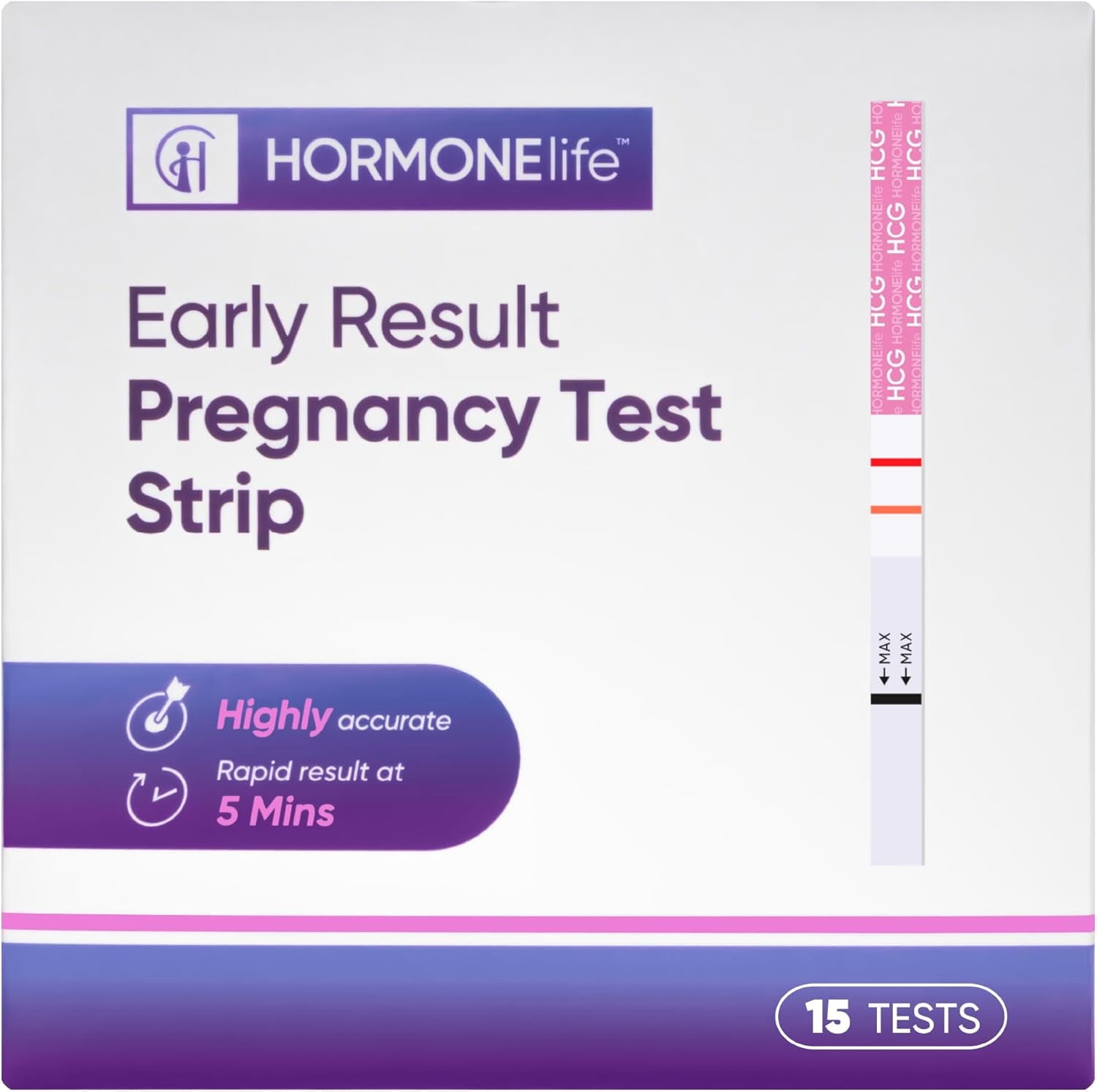 HORMONElife Early Result Pregnancy Test Strips, Ultra Sensitive 10 mIU ...