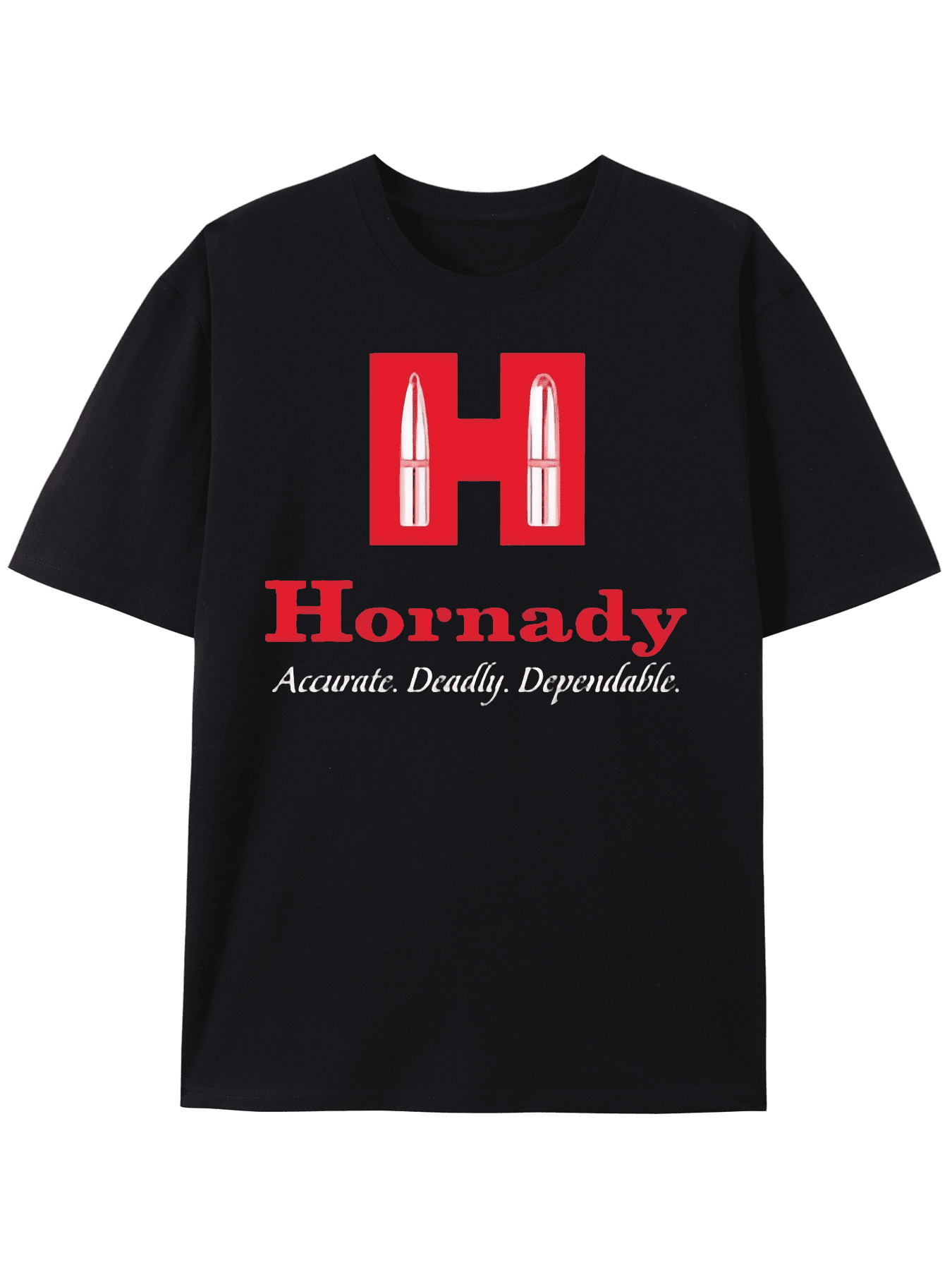 HORNADY Red Letter H Large Pattern Short Sleeve, Slogan Print T Men'S ...
