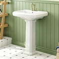 HOROW 23 x 19 Inch Pedestal Sink, Rectangular White Ceramic with ...