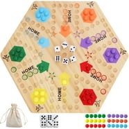 Marbles and Jokers Multi-Player Board Game, Large Solid Pine Game Board ...