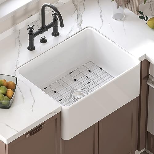 HOROW HRSW Farmhouse Kitchen Sink, 24-inch Small Single Bowl Sink with ...
