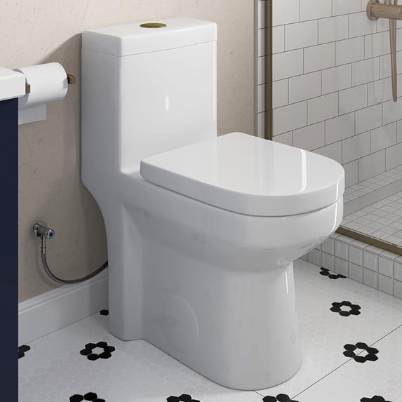 HOROW, Small Compact Toilet, HWMT-8733G, Gold Button - Walmart.com