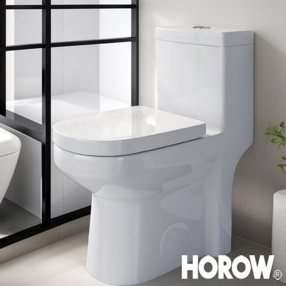 HOROW Small Toilet One Piece Short Compact Bathroom Tiny Mini Commode ...