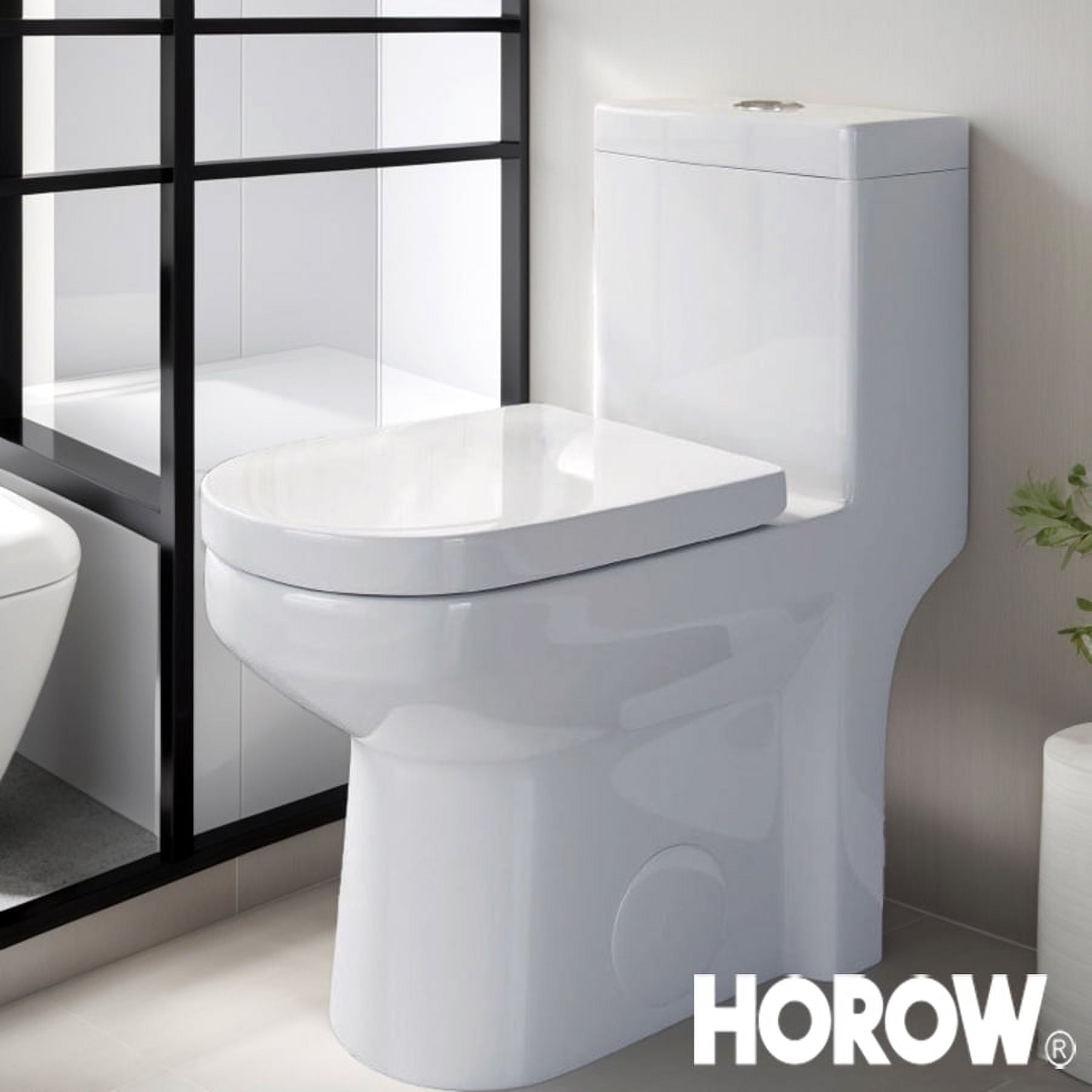 HOROW Small Toilet One Piece Short Compact Bathroom Tiny Mini Commode ...