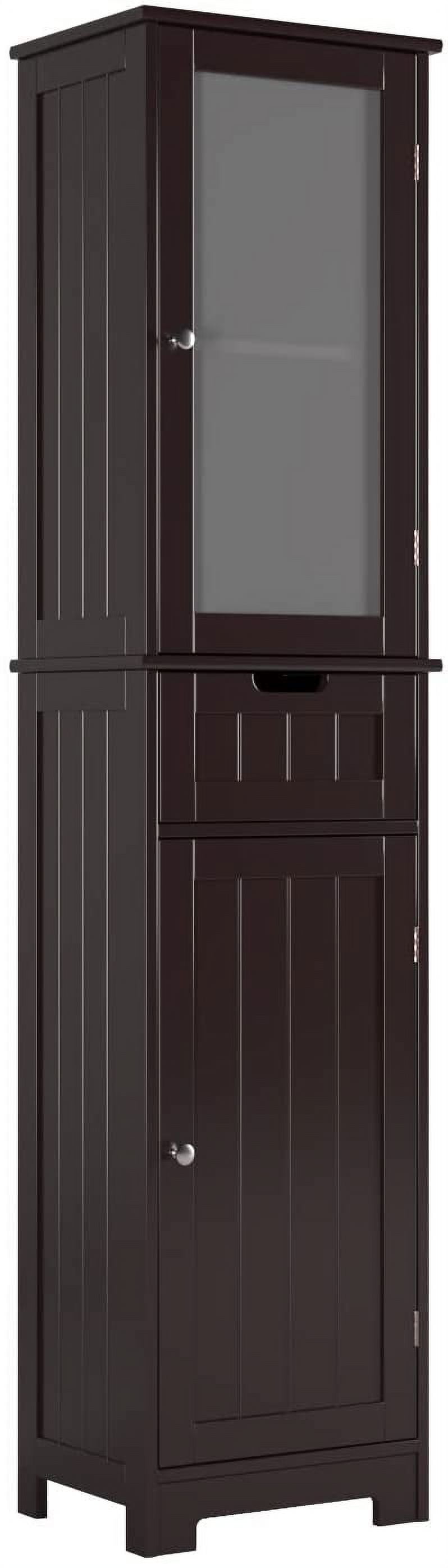 HORSTORS Bathroom Cabinet, Storage Cabinet with 2 Door & 1 Drawer, Floor Freestanding Cabinet ...