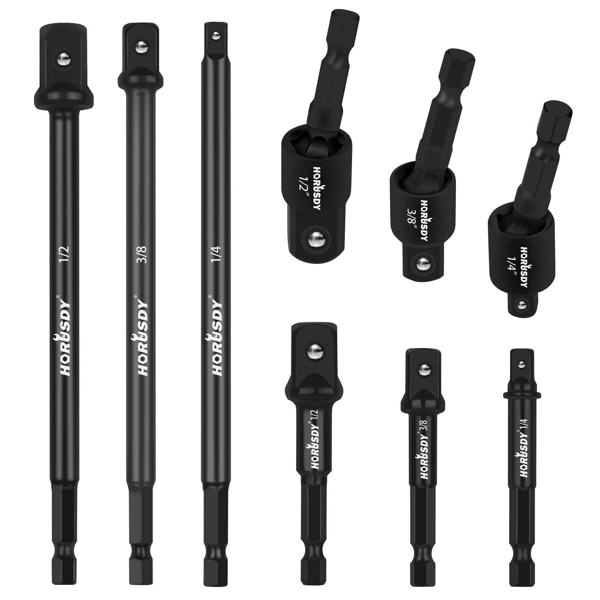 HORUSDY Impact Drill Socket Adapter Set and Universal Joints Socket Set ...