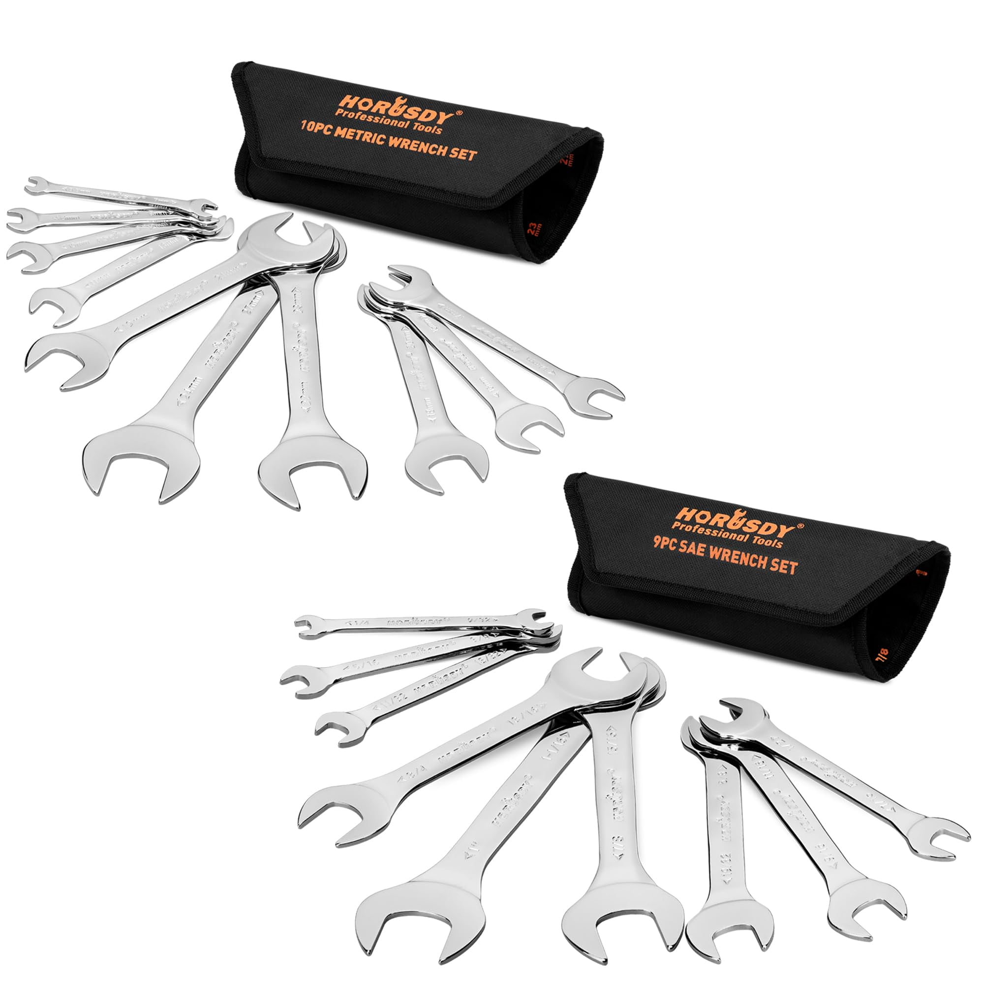 HORUSDY Thin Open End Wrench Set | Bike Wrench Set with Rolling Pouch ...