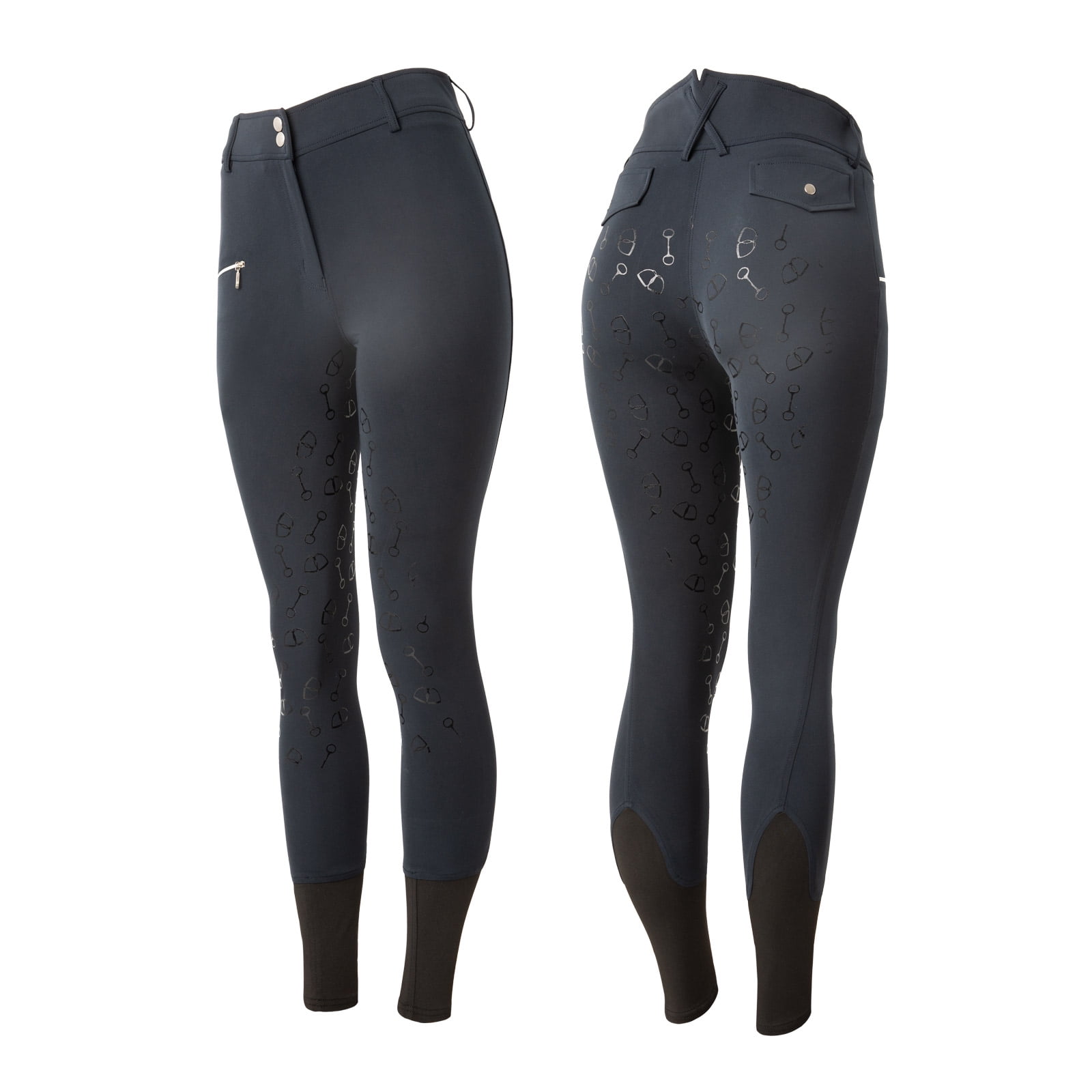 HORZE Mabel Womens High Waist Seamless Silicone Full Seat Breeches with ...