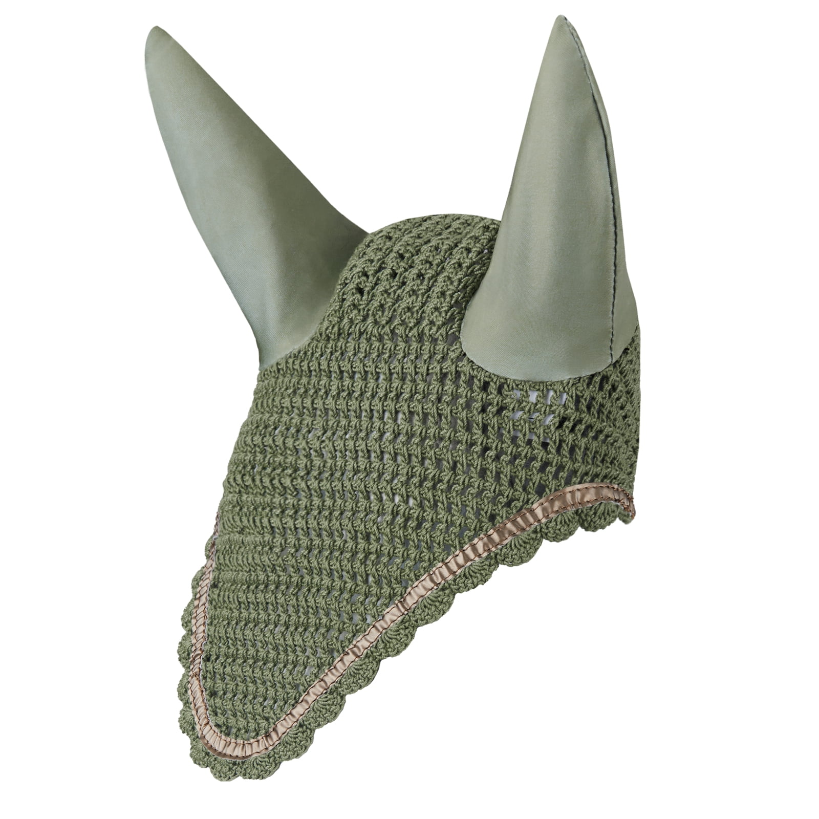 HORZE Munich Crochet Deep Front Horse Ear Net with Metallic Trim ...