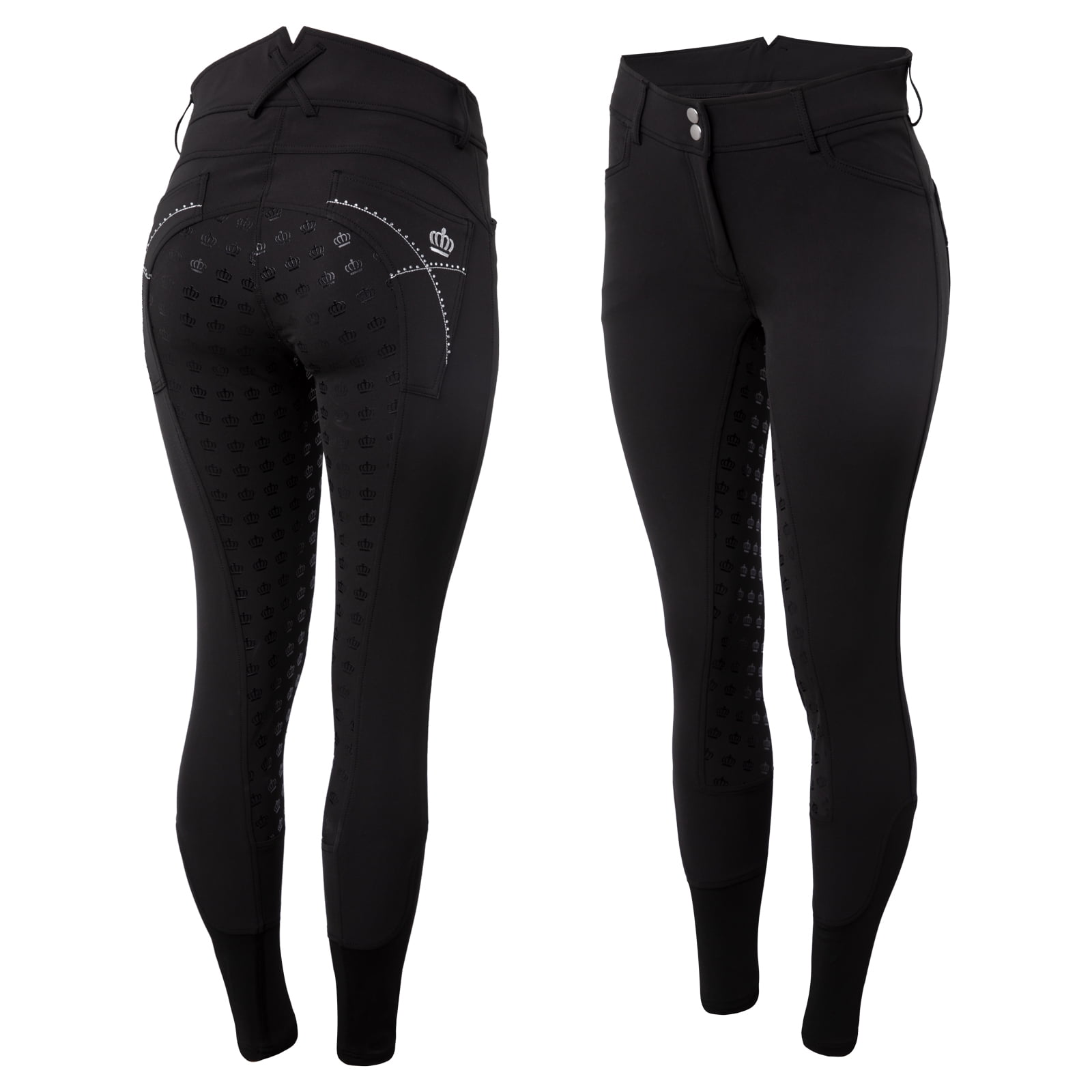 HORZE Queenie Womens High Waist Silicone Full Seat Riding Breeches with ...