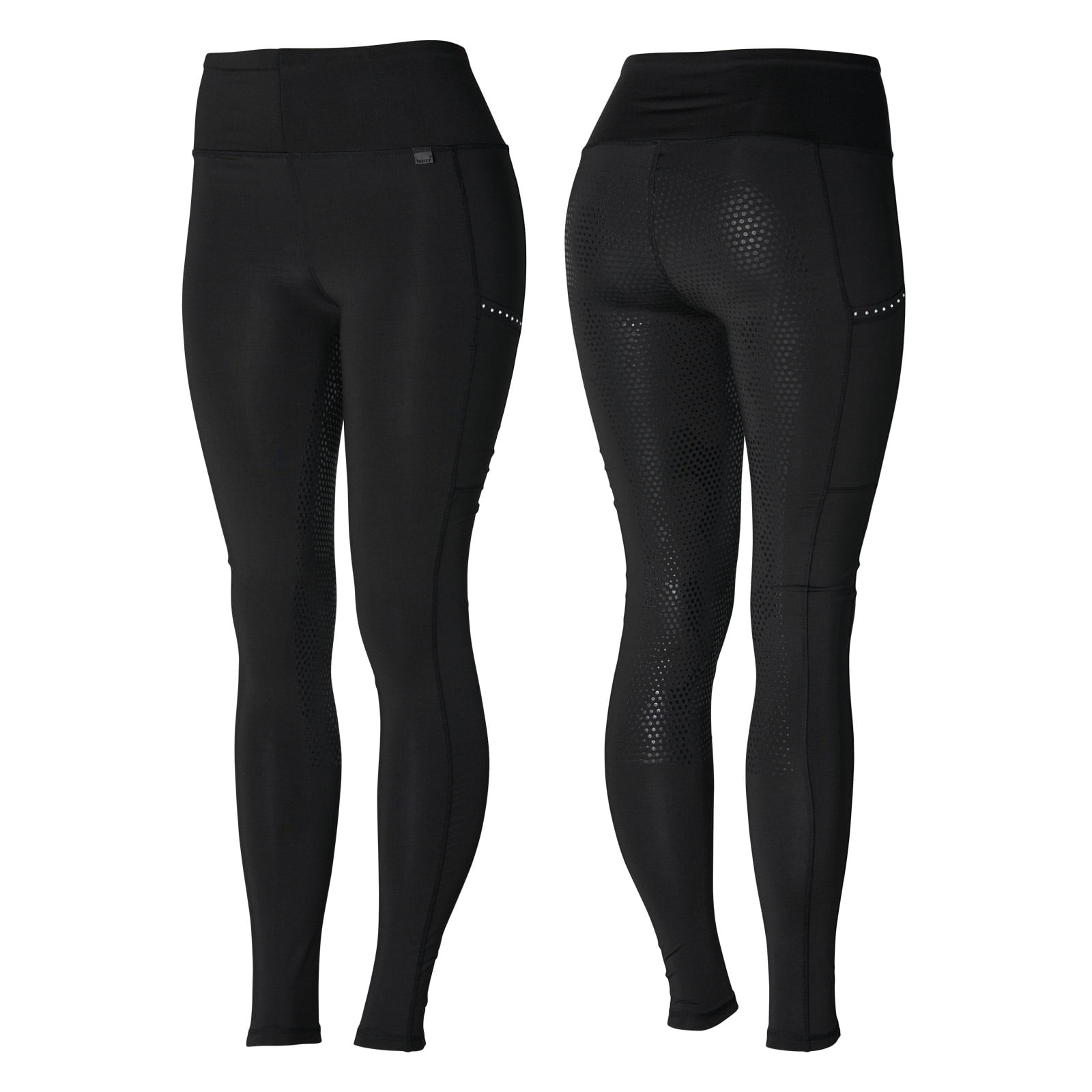 HORZE Roselina Womens High Waist Silicone Full Seat Tights for Horse ...