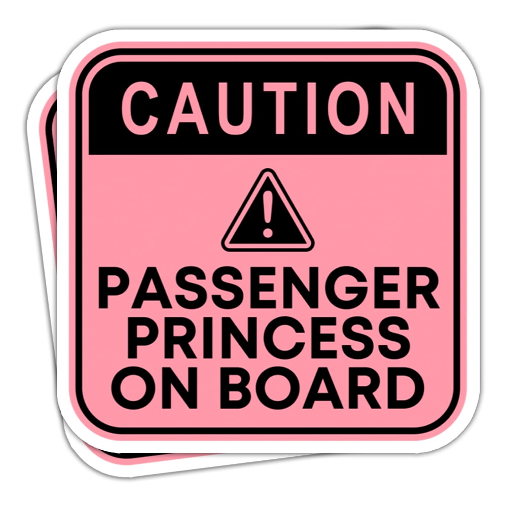 HOSALA (2Pcs - 4x6 Inch) Caution Passenger Princess On Board Sticker ...