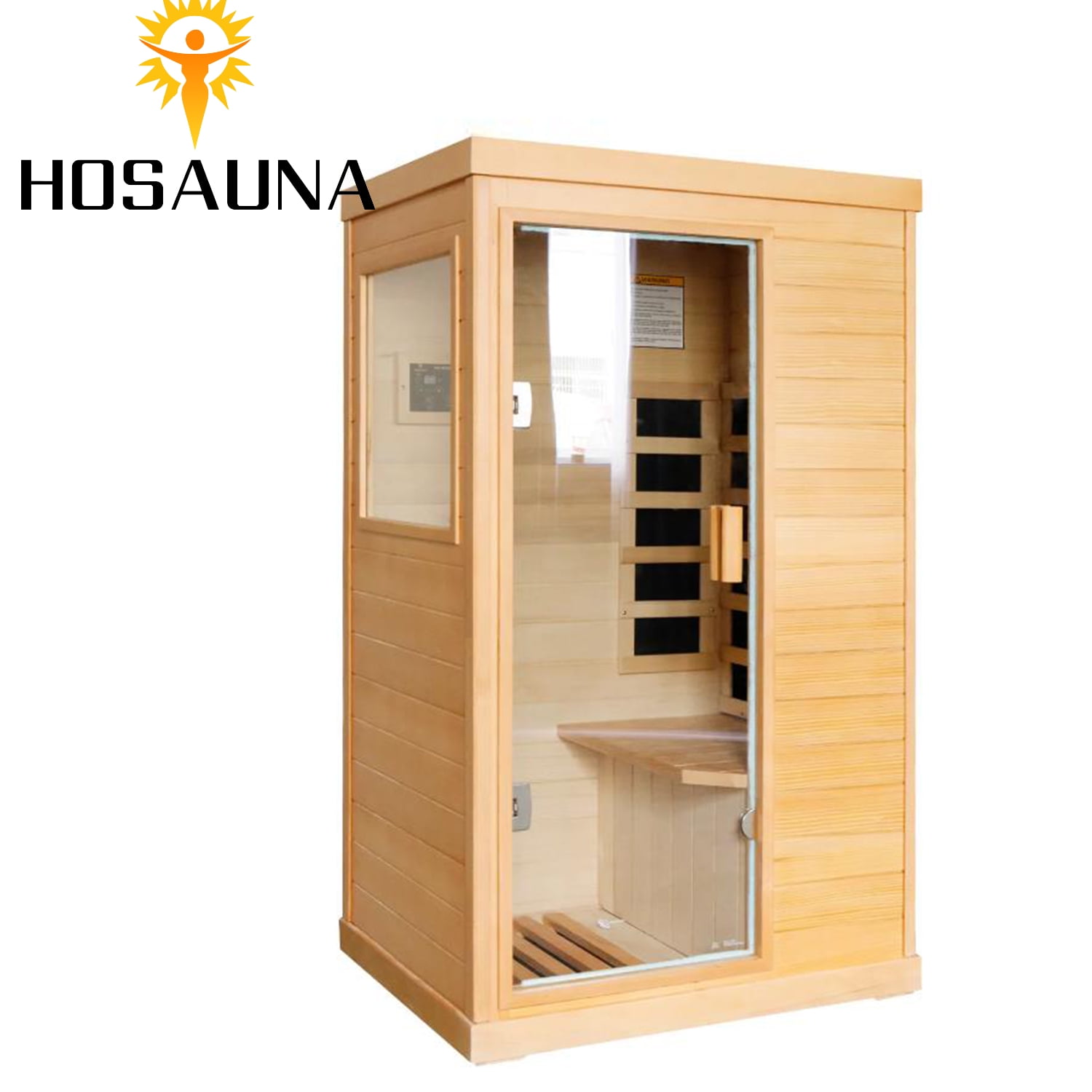 HOSAUNA Saunas Far Infrared Sauna Canadian Hemlock Wood 800W Indoor ...