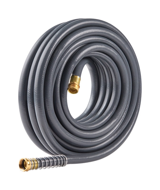 GILMOUR MFG Extra Long Flexogen Garden Hose, 75 ft, Brass, Gray, Super ...
