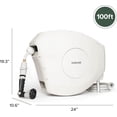 HOSELINK Classic 100ft Retractable Garden Hose Reel, Wall Mounted ...