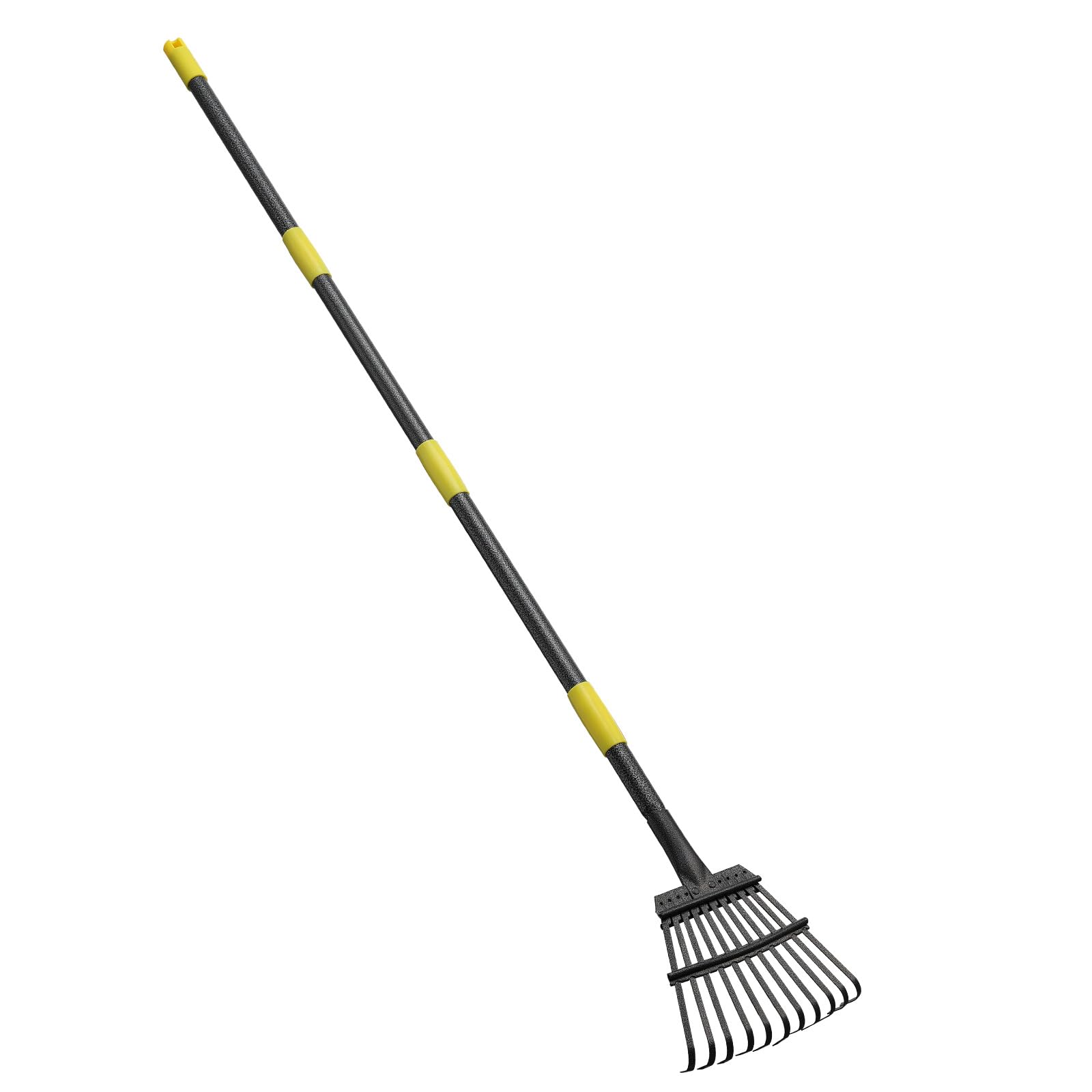HOSKO 74 Inch Leaf Rake, 11 Tines Garden Rakes with Adjustable ...