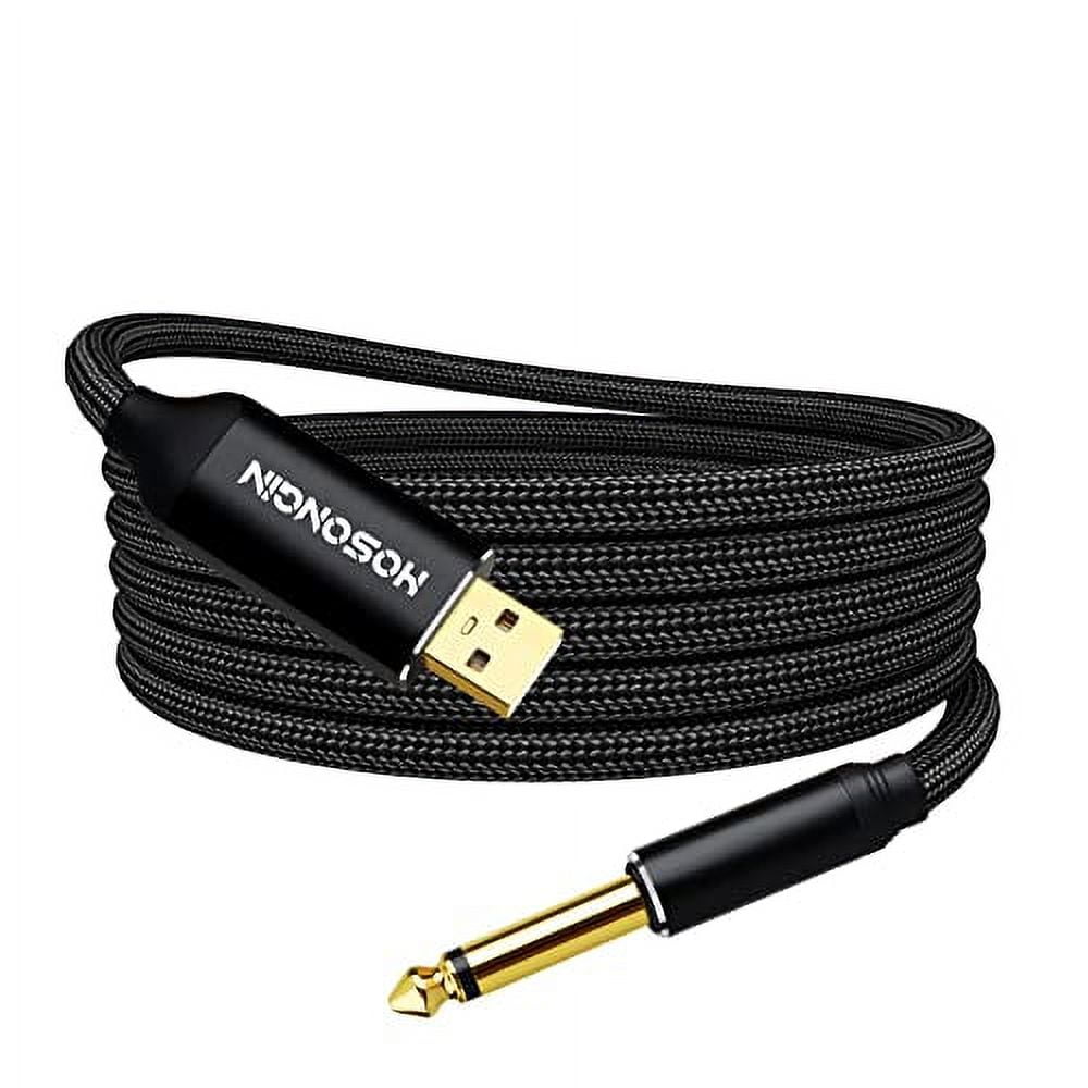 HOSONGIN USB Guitar Audio Cable, 1/4 Inch TS to PC Adapter, 10FT ...