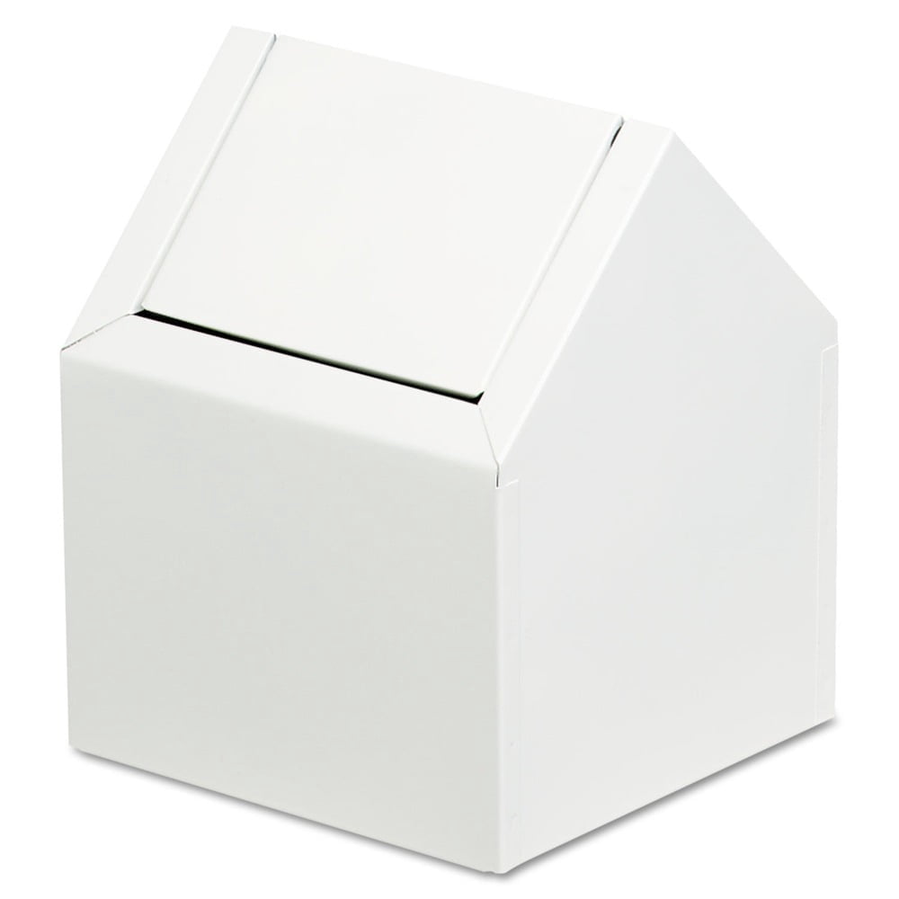 HOSPECO Double Entry, Swing Top Floor Receptacle, Metal, White -HOS2201 ...