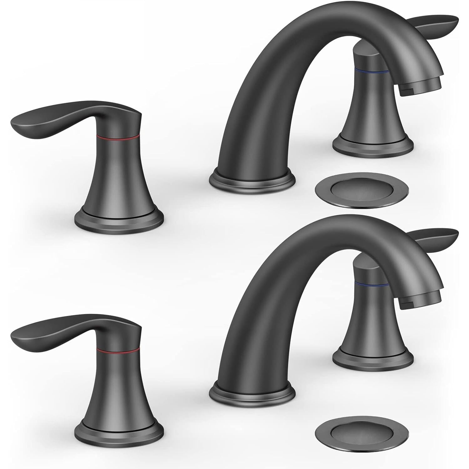 HOSSLLY Bathroom Faucets for Sink 3 Hole, Faucet for Bathroom Sink ...