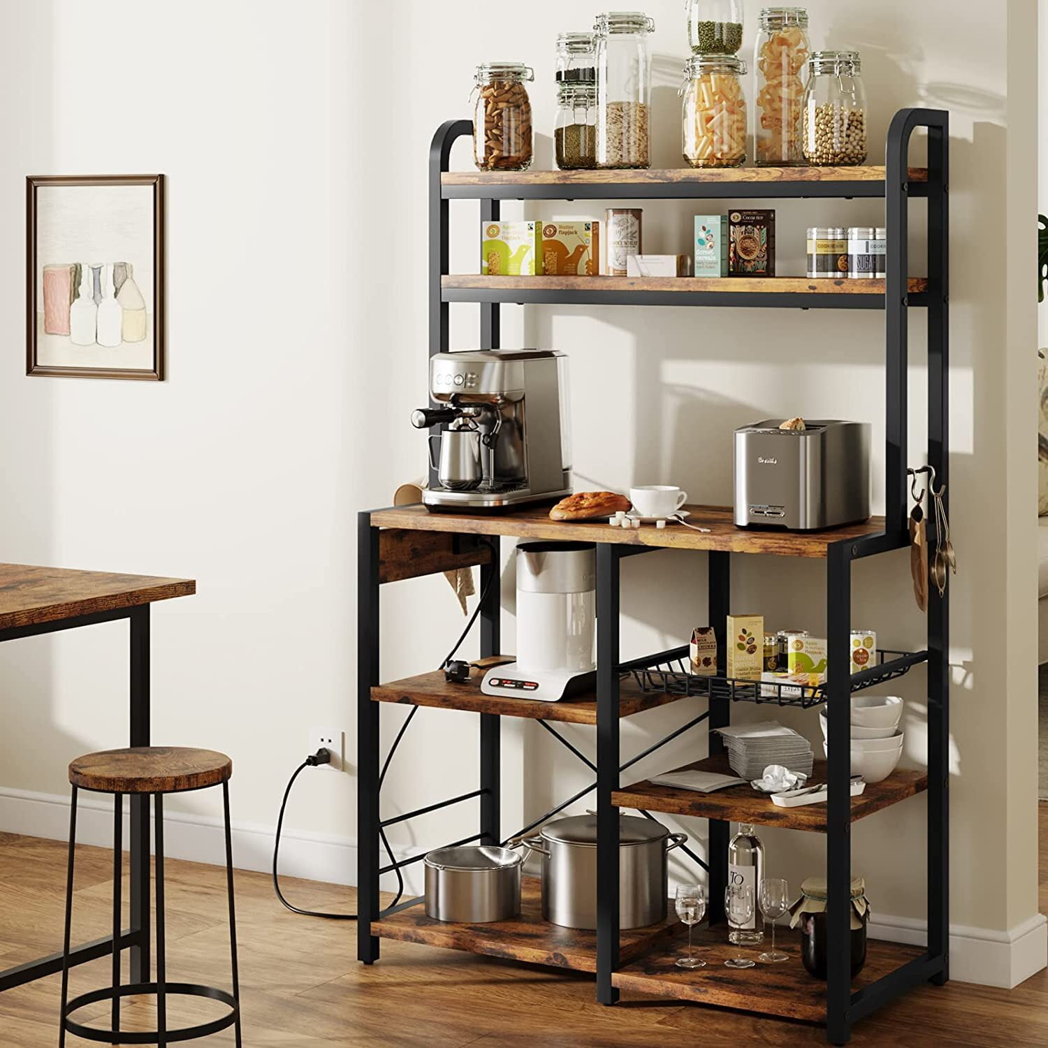 HOSSLLY Industrial Kitchen Bakers Rack Utility Storage Shelf 35.4 inch ...
