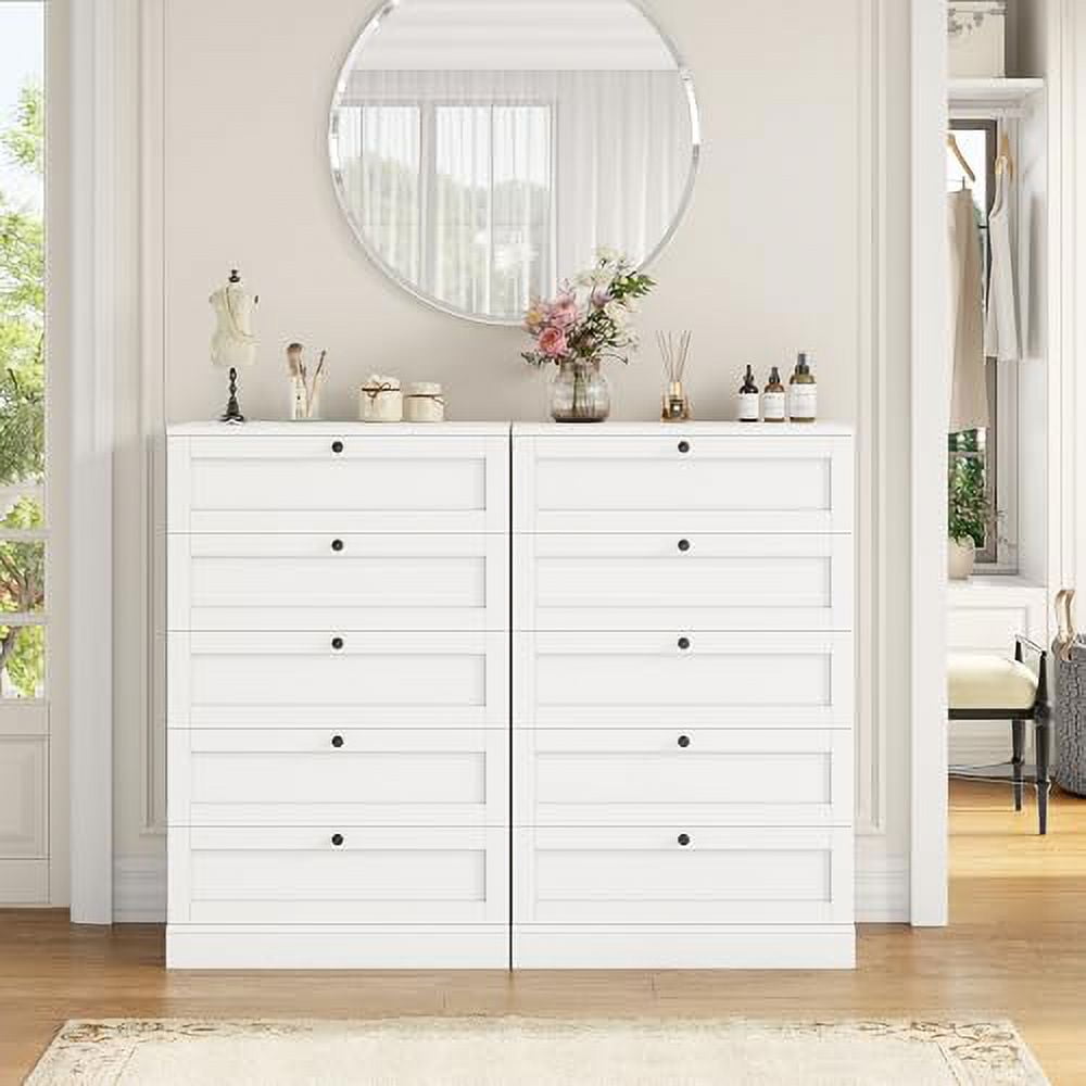 HOSTACK 5 Drawer Dresser for Bedroom, 43.7" Tall Dresser & Chest of ...