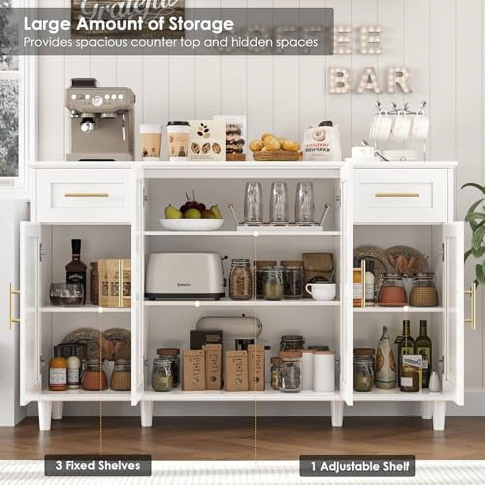 HOSTACK 55" Modern Sideboard Buffet Cabinet with Storage, Large Kitchen ...