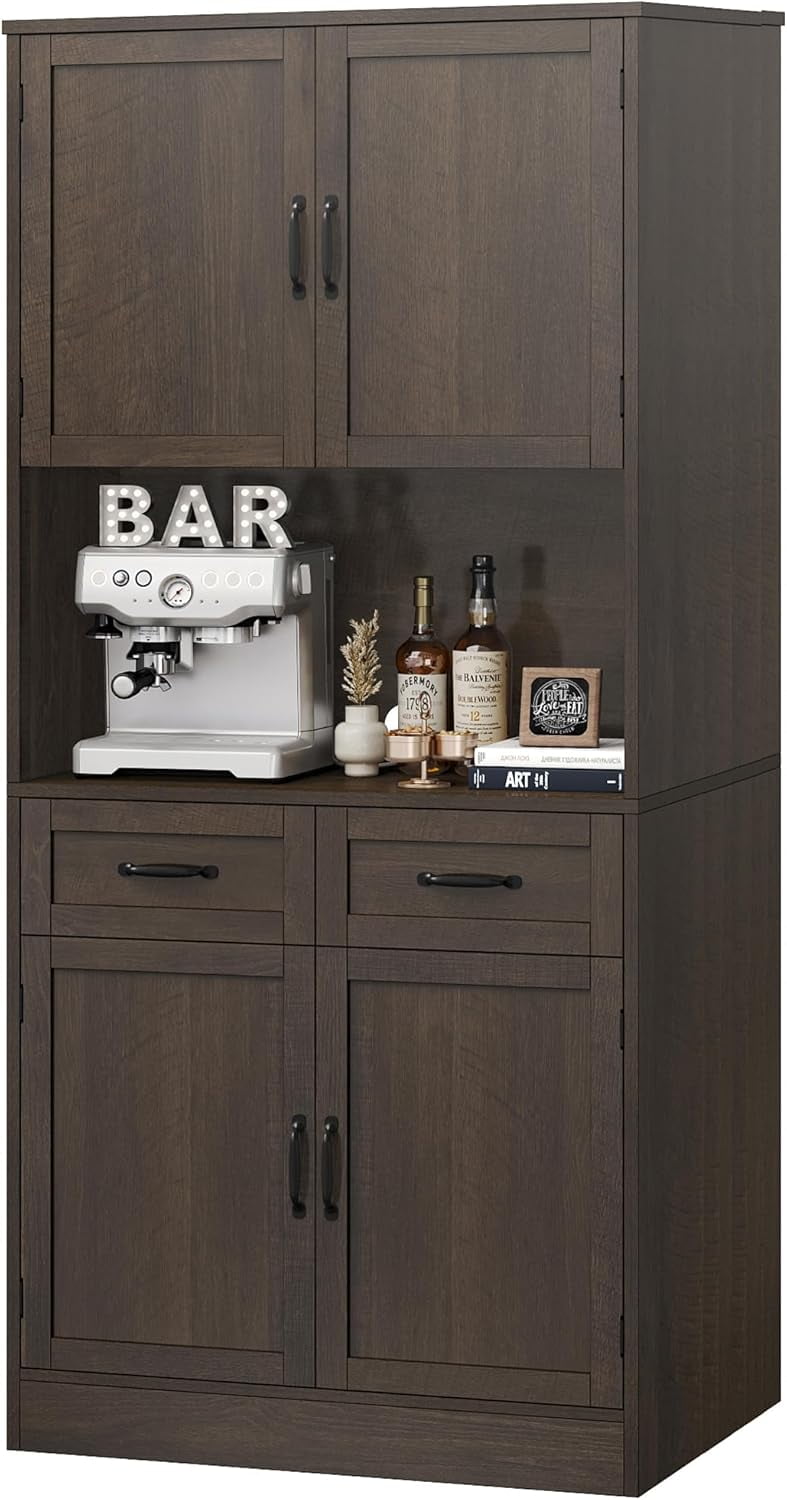 HOSTACK 71“ Tall Kitchen Pantry Storage Cabinet, Modern Kitchen Hutch ...